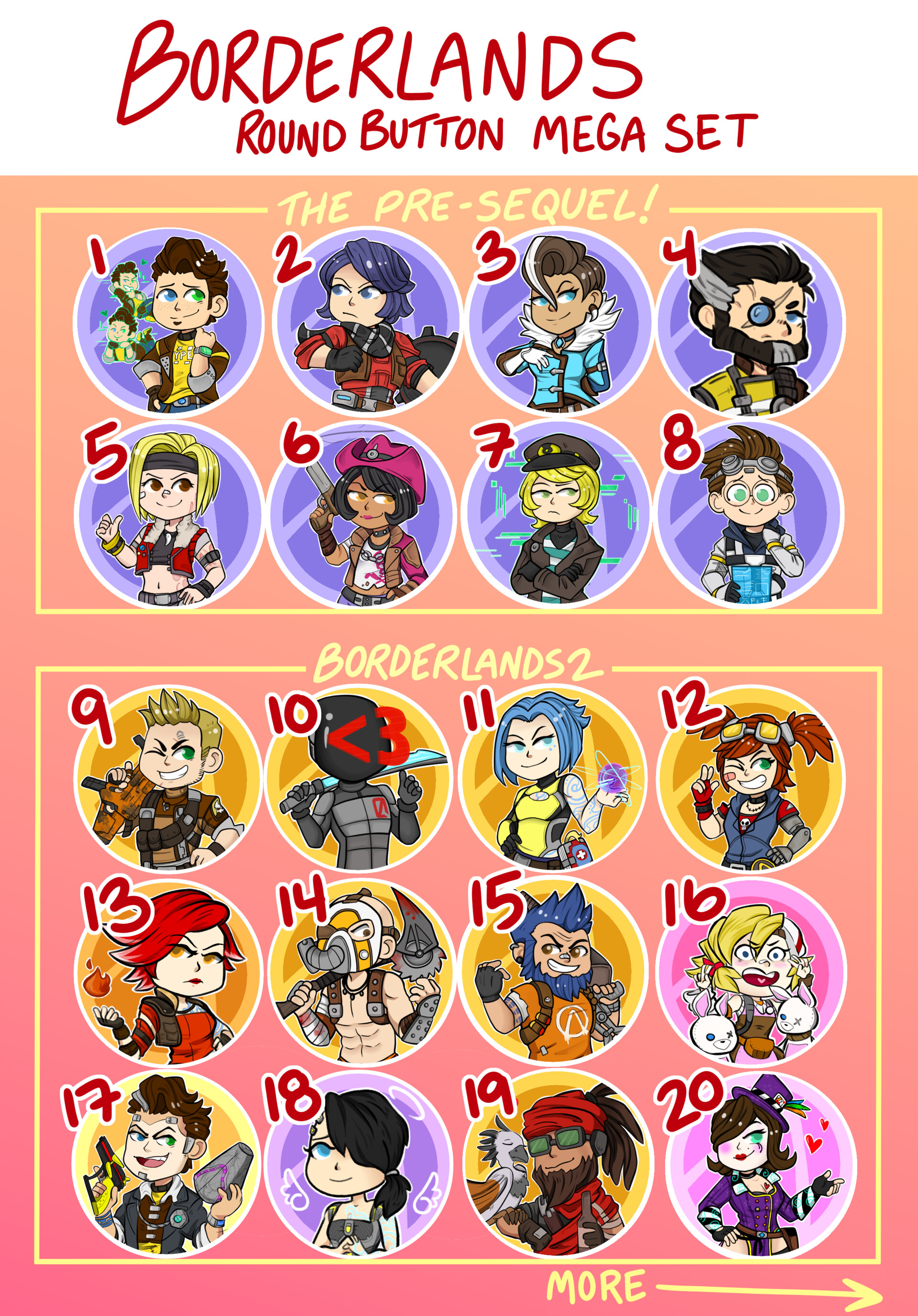 ArtStation - Borderlands Buttons-Complete Set!