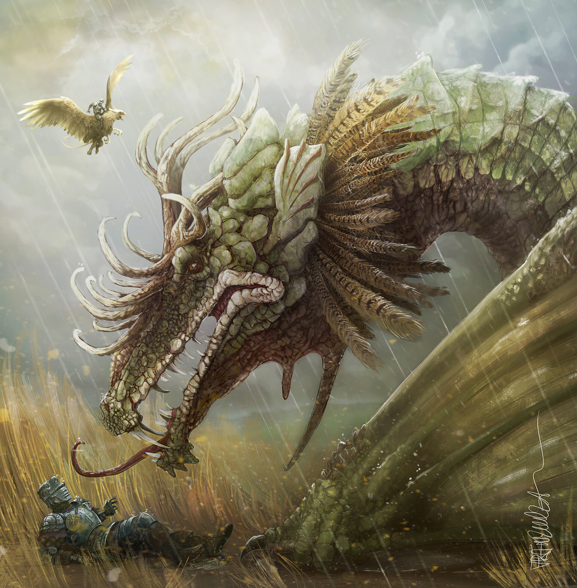 ArtStation - Knight Dragon