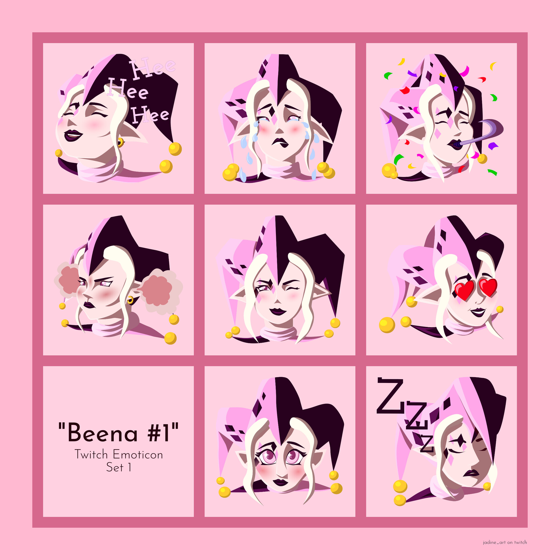 Jadine Ingram - Twitch Emoticon Set (Jadine_Art) (Ongoing Project)