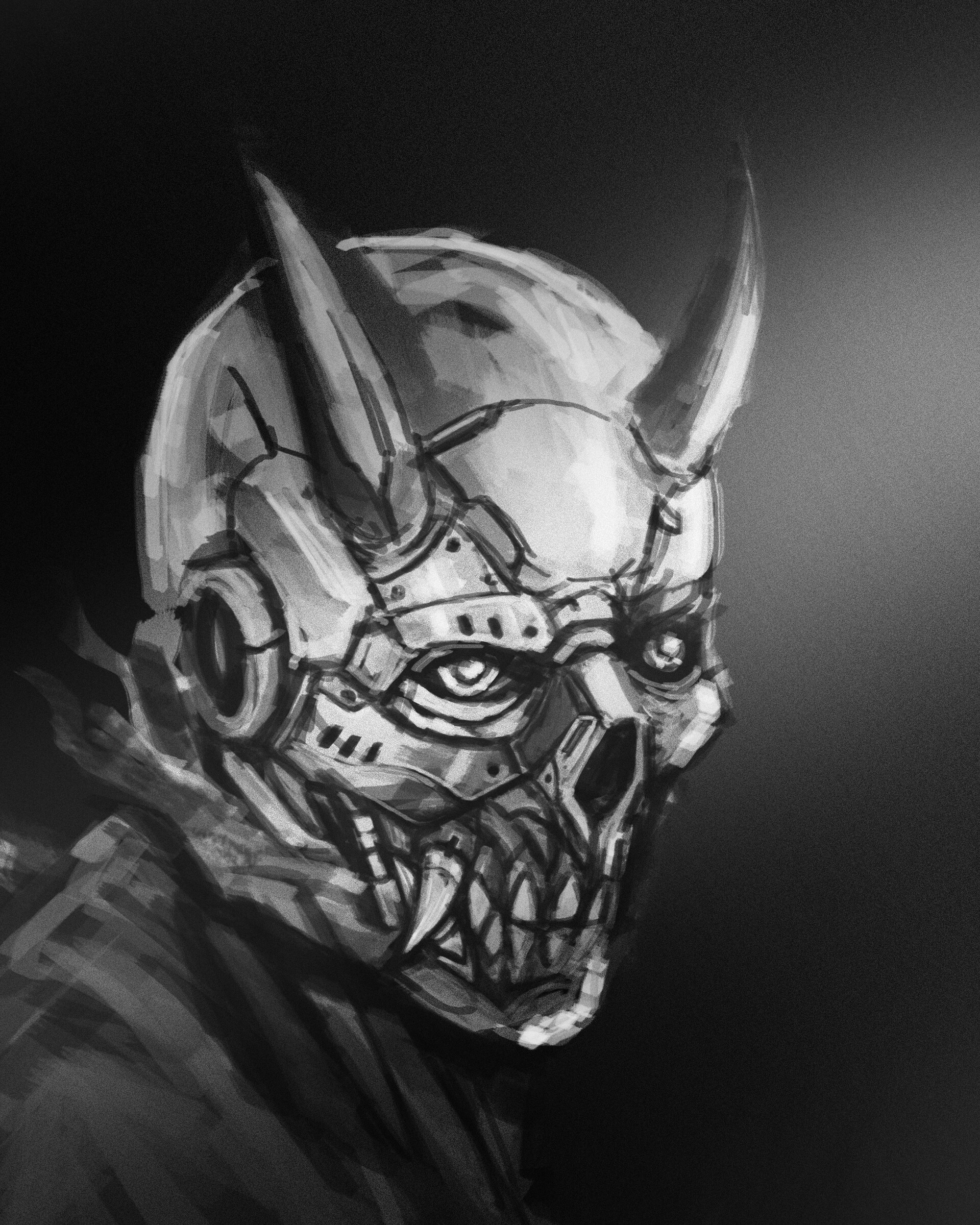 oni mask drawing reference