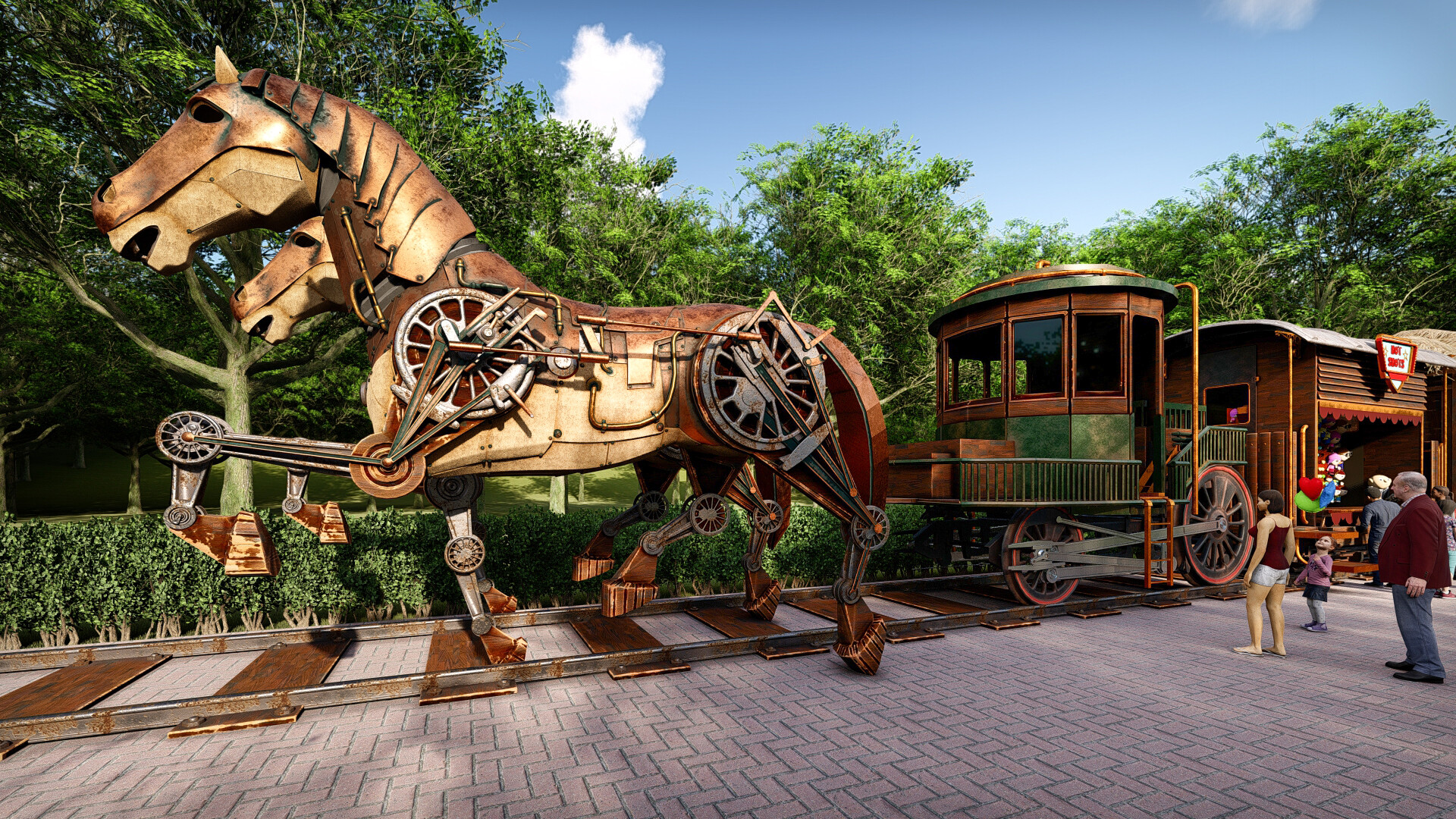 ArtStation - Outdoor fairground area design and modeling