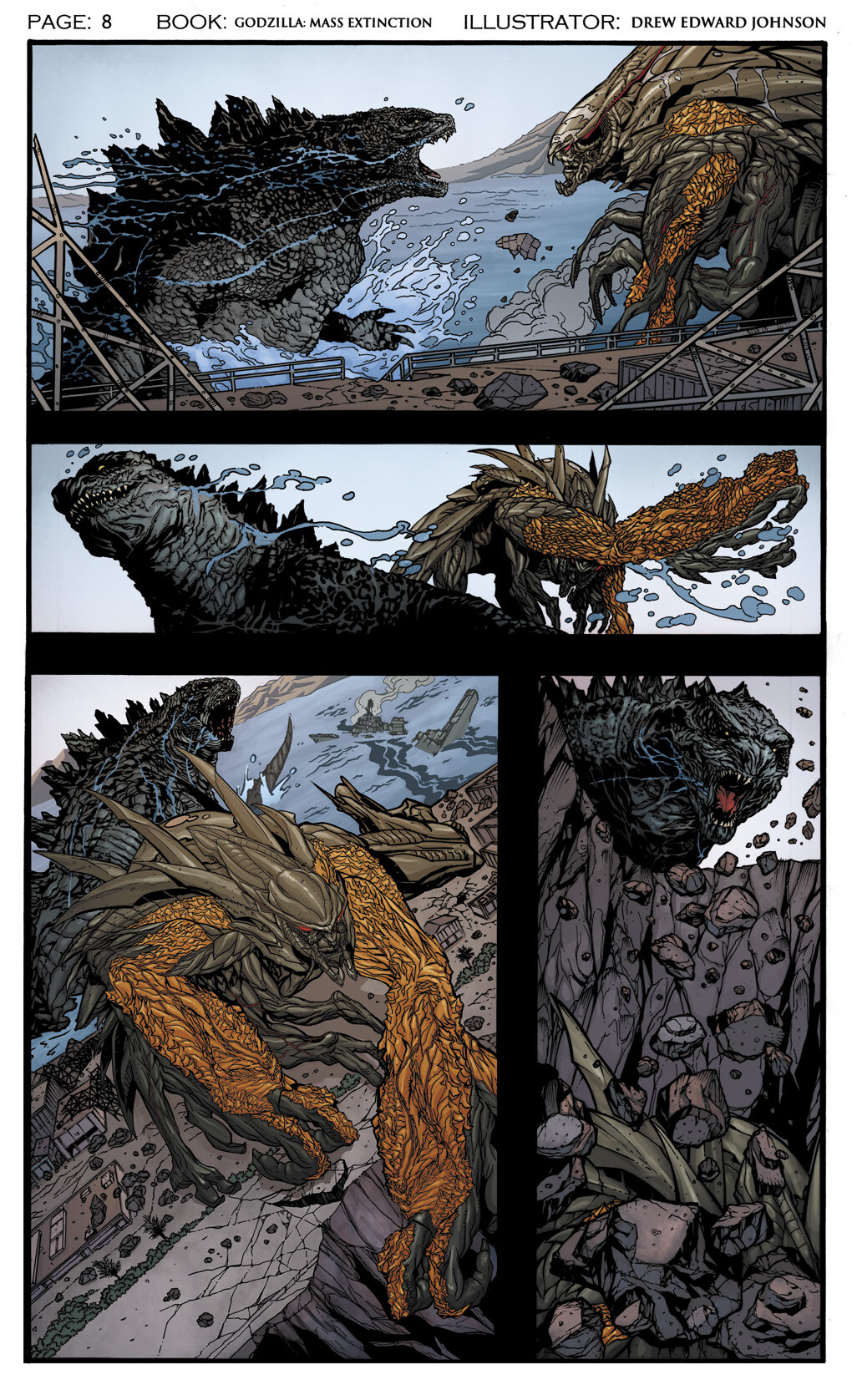 Drew Edward Johnson - GODZILLA: AFTERSHOCK CHAPTER 1 PAGES