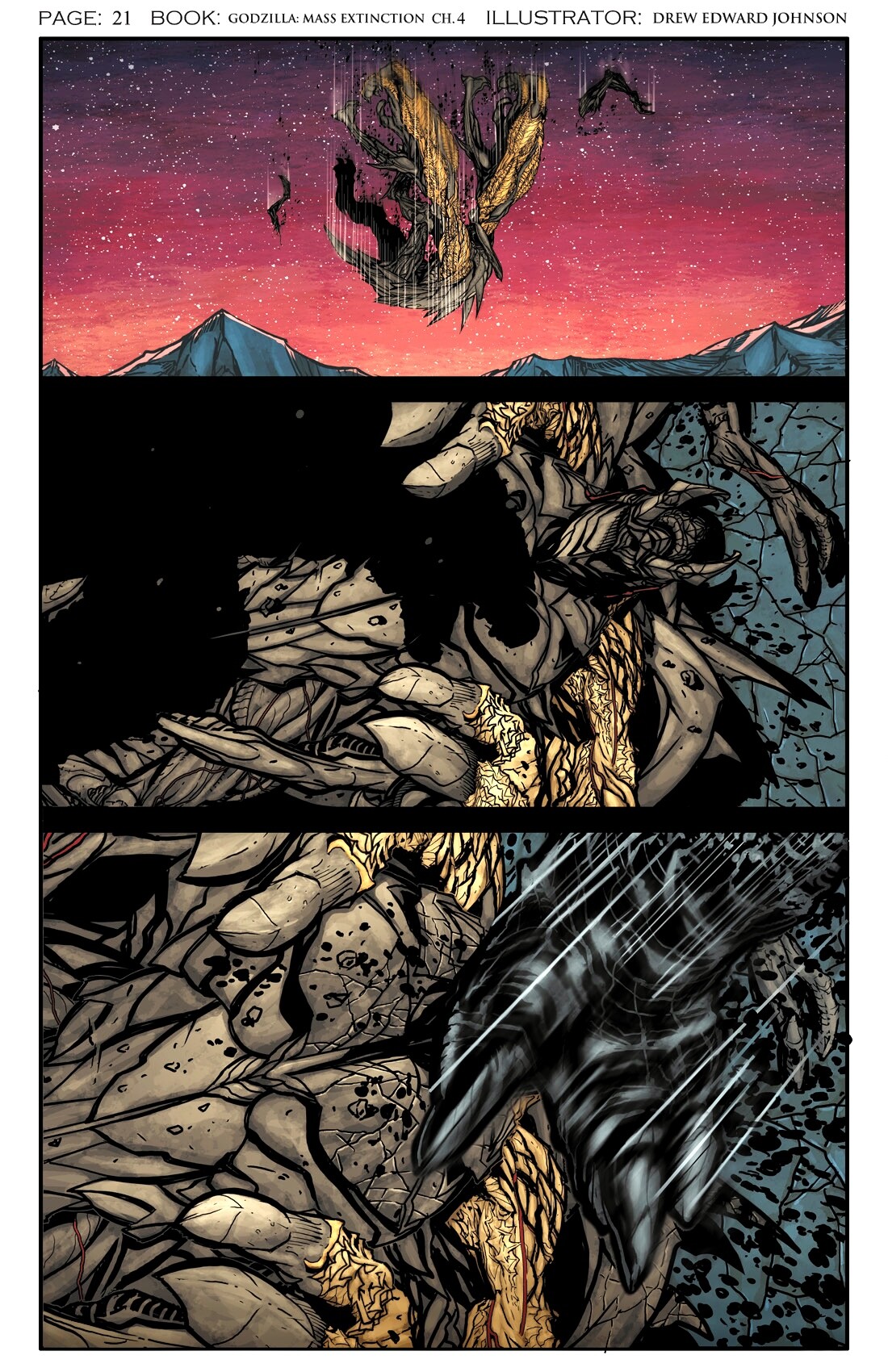 Drew Edward Johnson - GODZILLA: AFTERSHOCK CHAPTER 4 PAGES