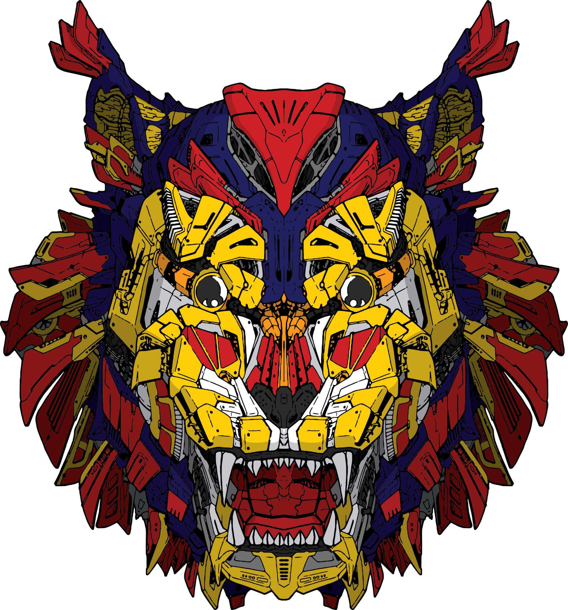 ArtStation - Tiger Head Mecha Design