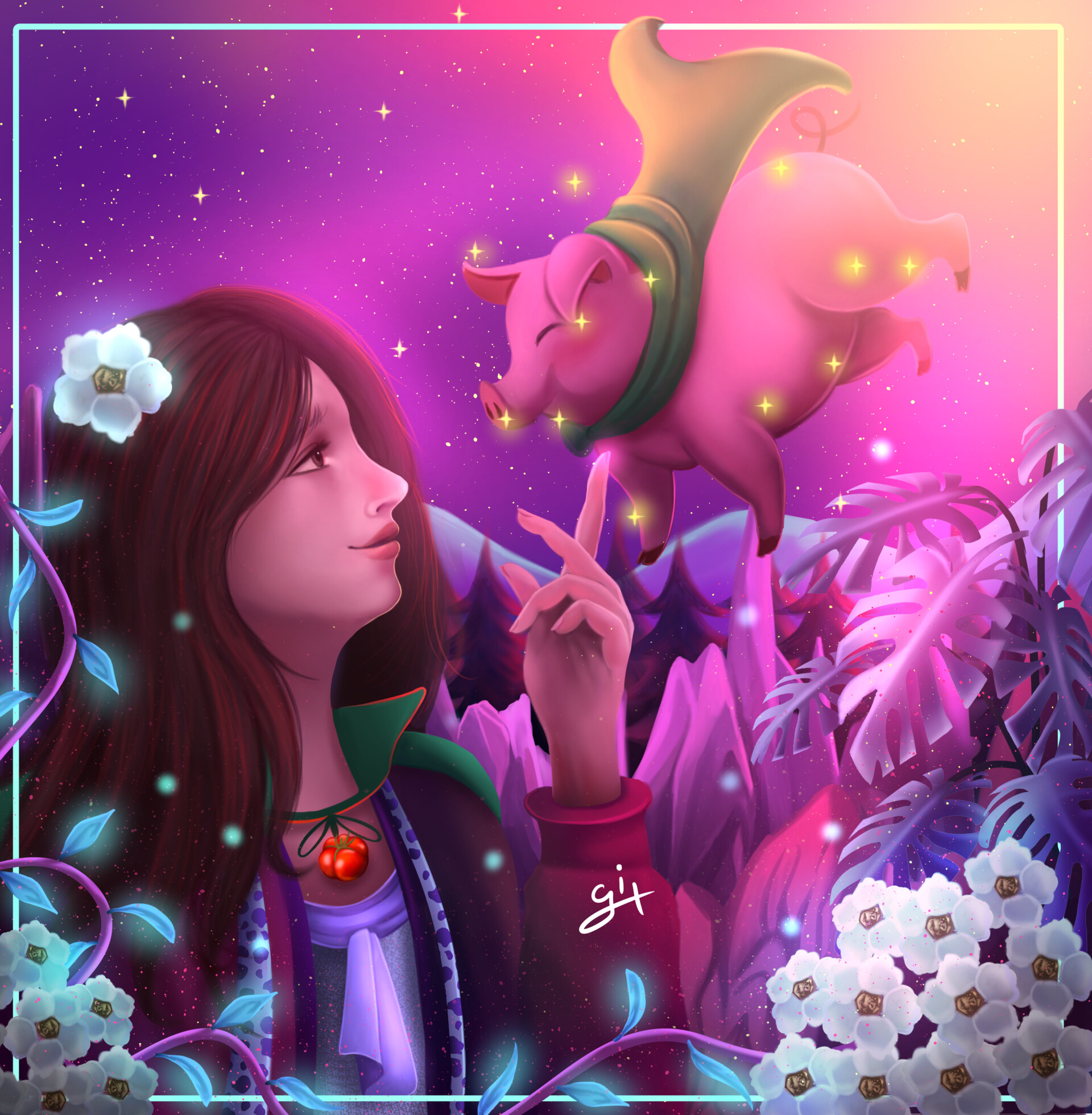 ArtStation - Pig Fantasy Illustration by Gix811