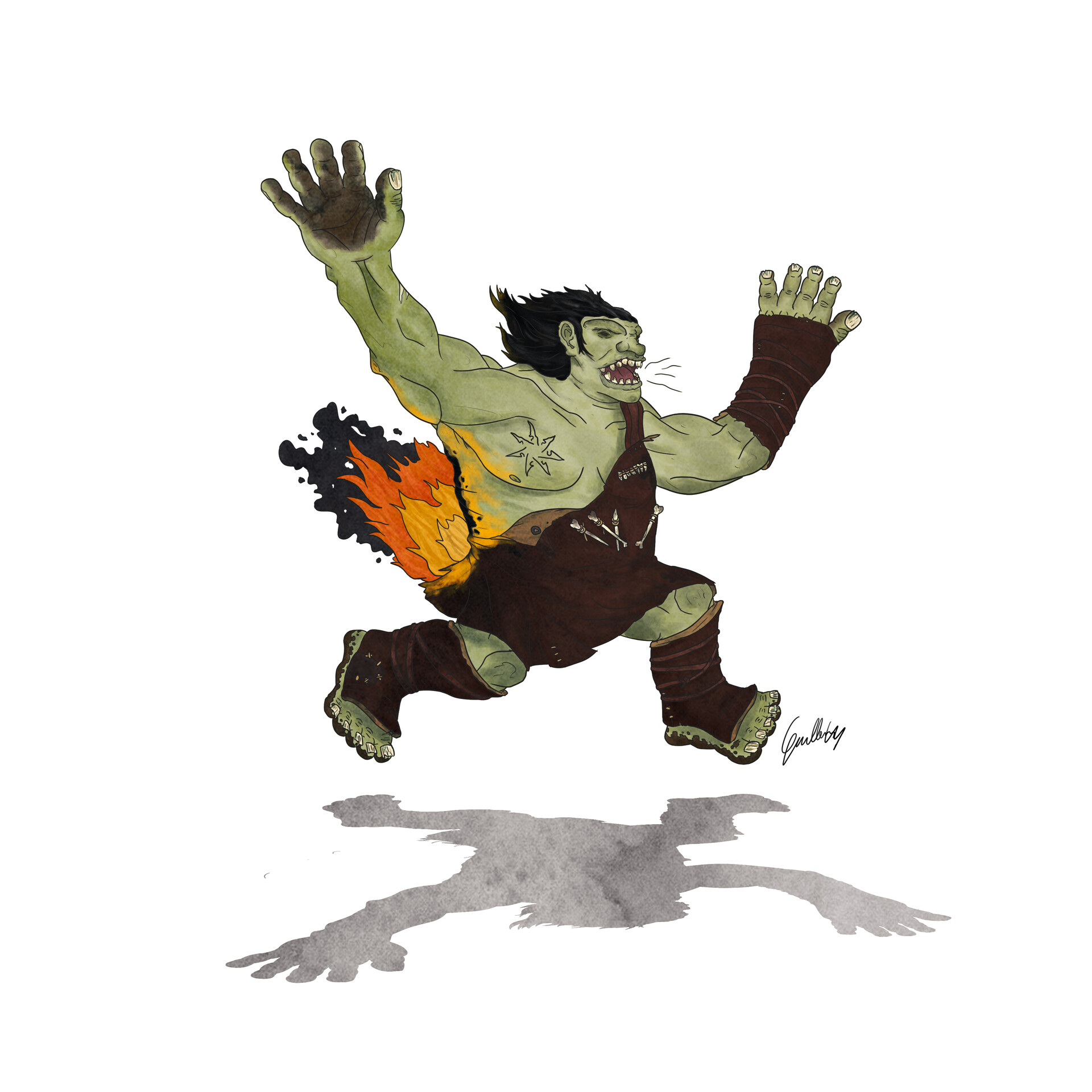 ArtStation - Ogre on fire