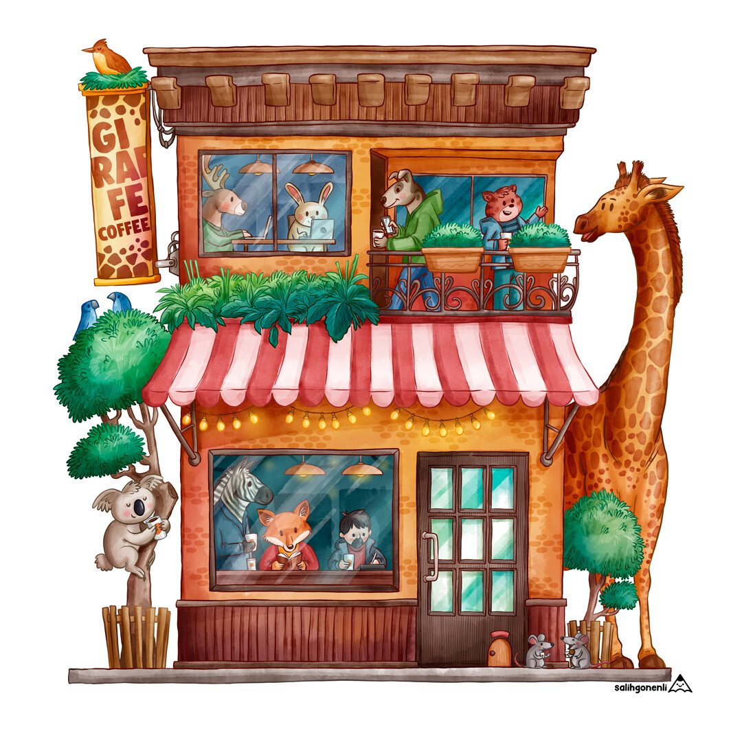 ArtStation - Giraffe Coffee