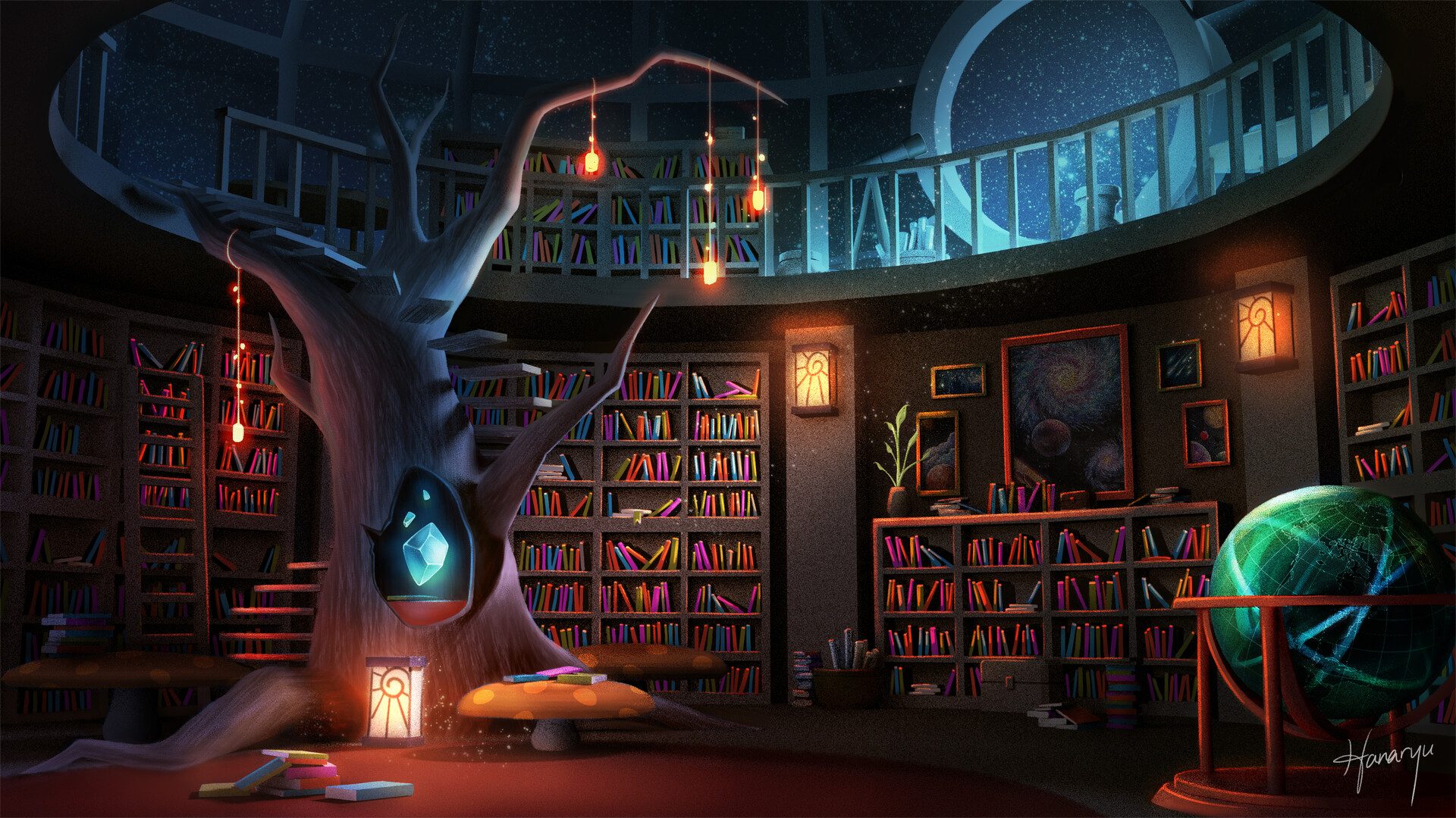 ArtStation - Cozy library area