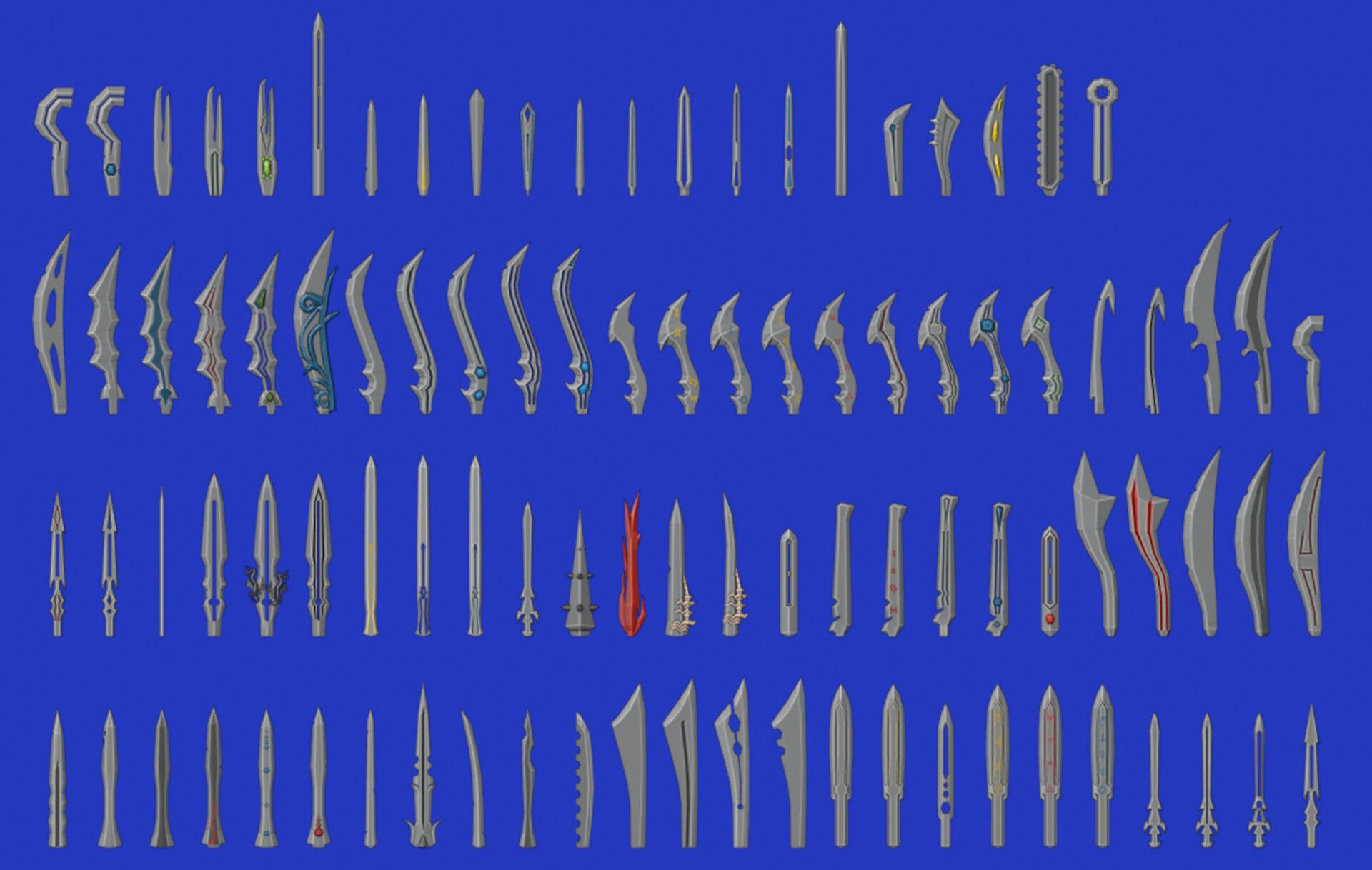 Pure Poly - 3D Models for your Game - Modular Swords Mega Pack - 1200 ...