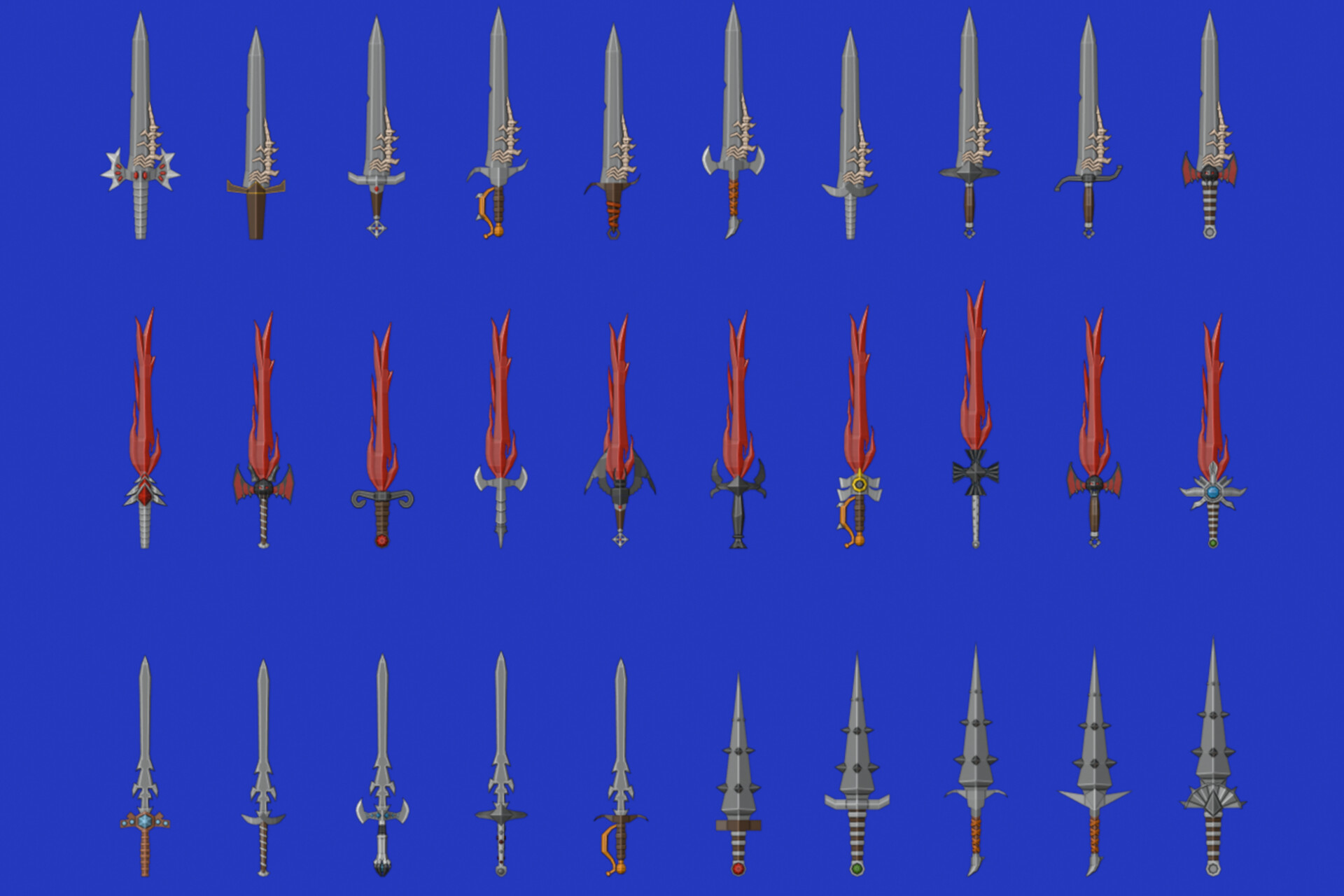 Pure Poly - 3D Models for your Game - Modular Swords Mega Pack - 1200 ...
