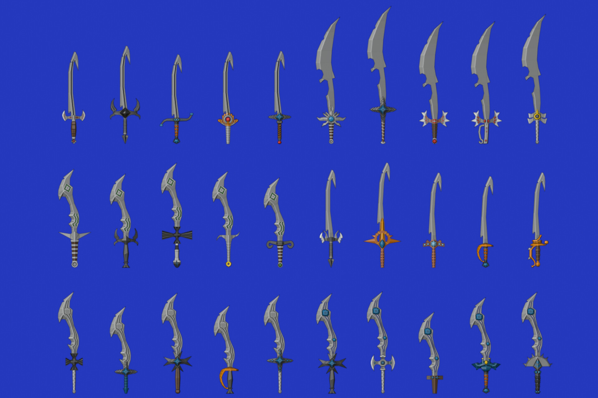 Pure Poly - 3D Models for your Game - Modular Swords Mega Pack - 1200 ...