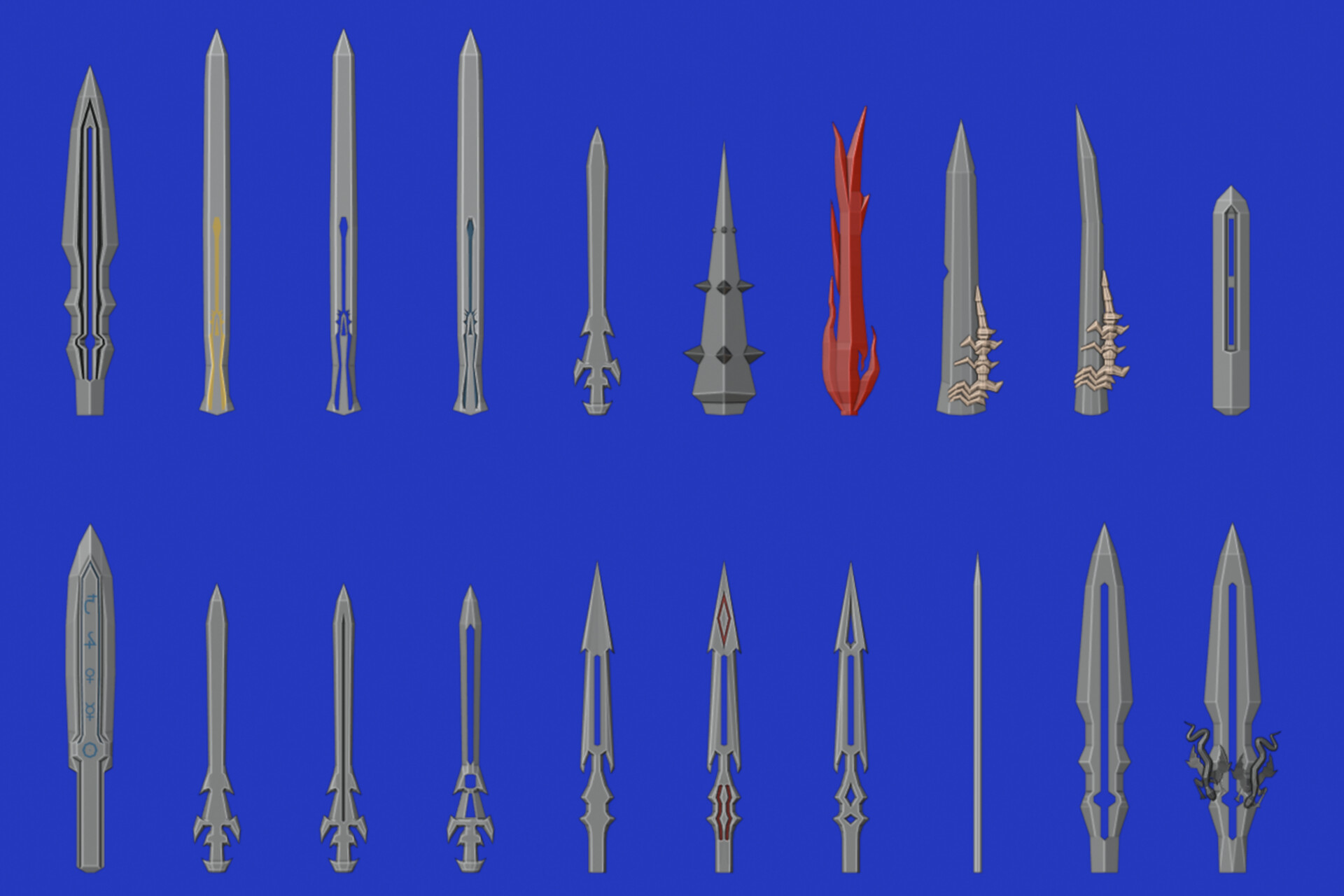 Pure Poly - 3D Models for your Game - Modular Swords Mega Pack - 1200 ...