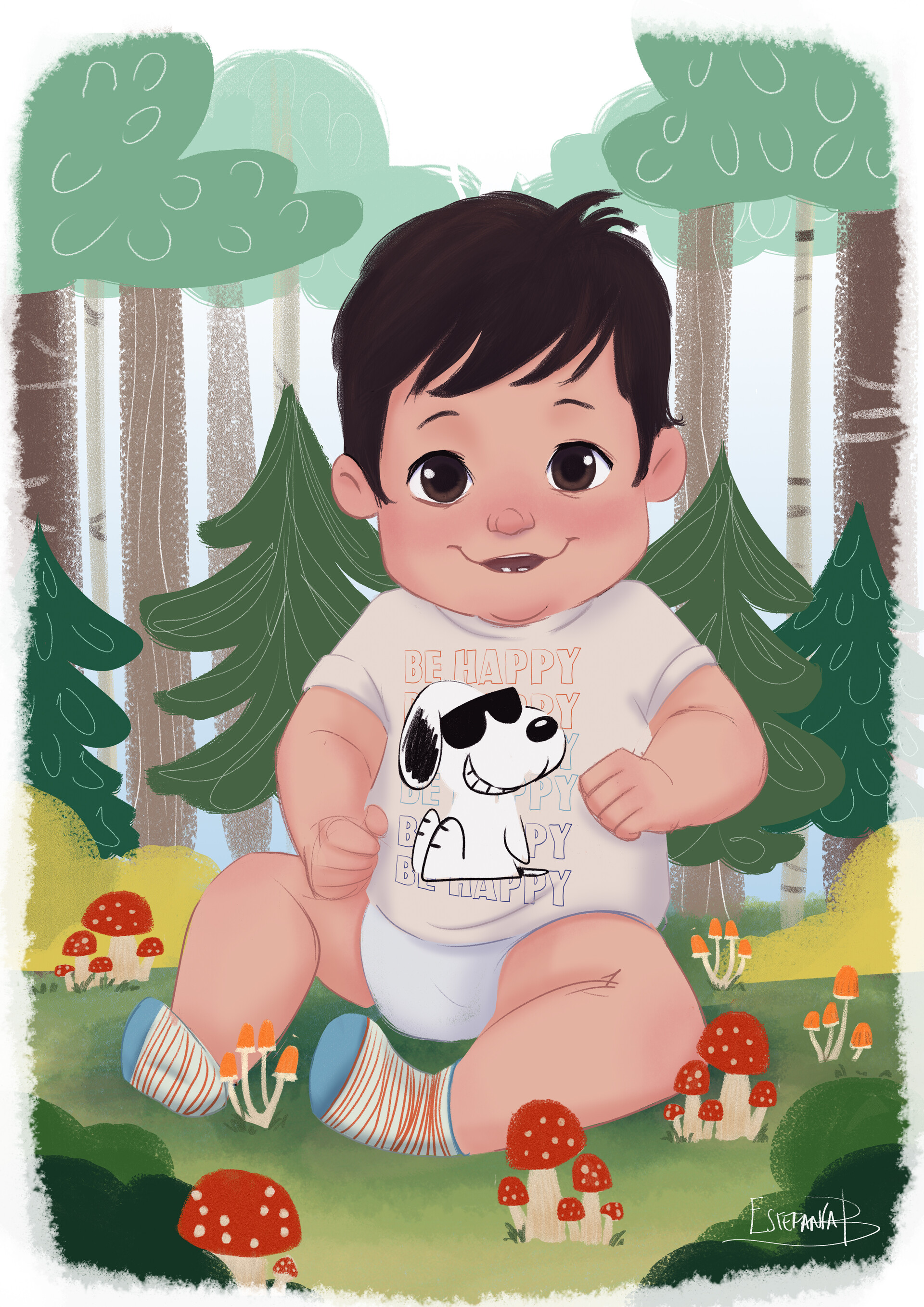 ArtStation - Baby in the forest portrait