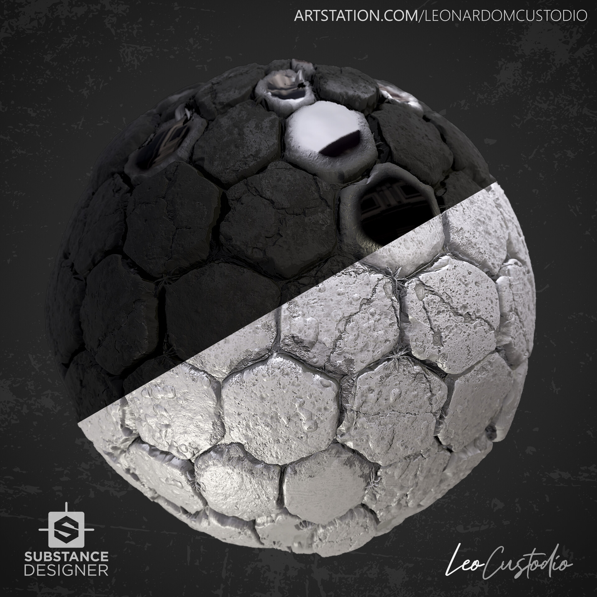 Leonardo Custodio - Hexagonal Stone Block - Substance Designer