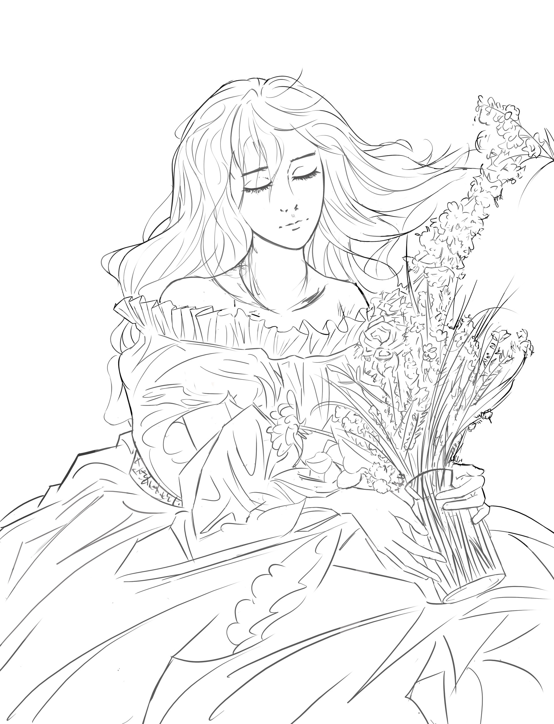 lineart for coloring practice pages