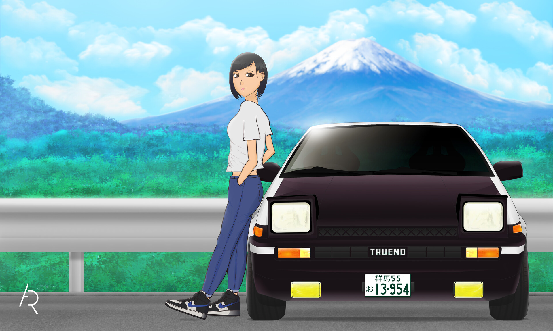 ArtStation - The girl and her Hachi-Roku