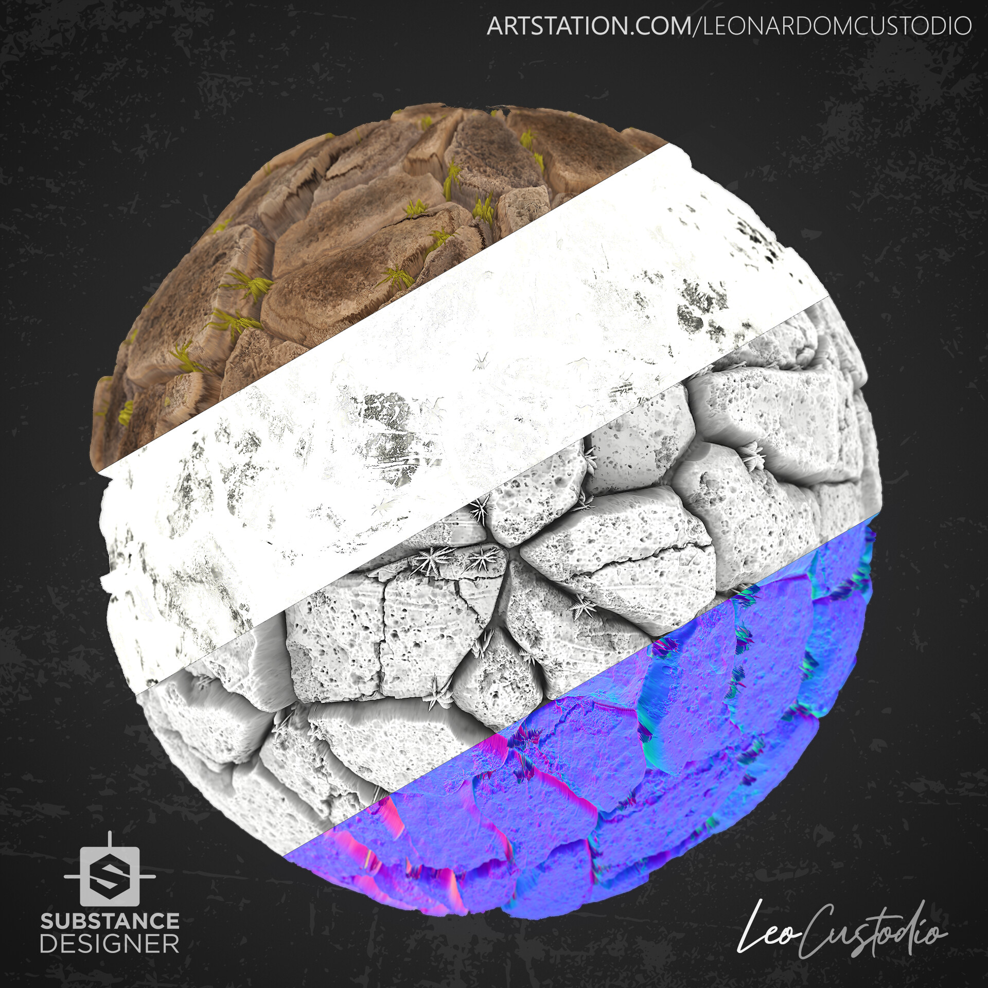 Leonardo Custodio - Hexagonal Stone Block - Substance Designer