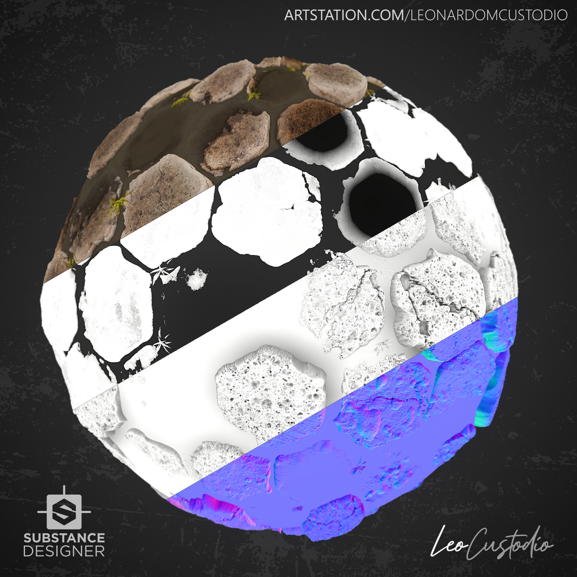 Leonardo Custodio - Hexagonal Stone Block - Substance Designer