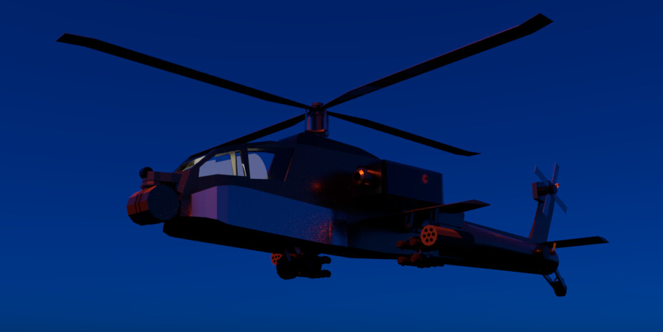 ArtStation - Low Poly Helicopter 3D Model