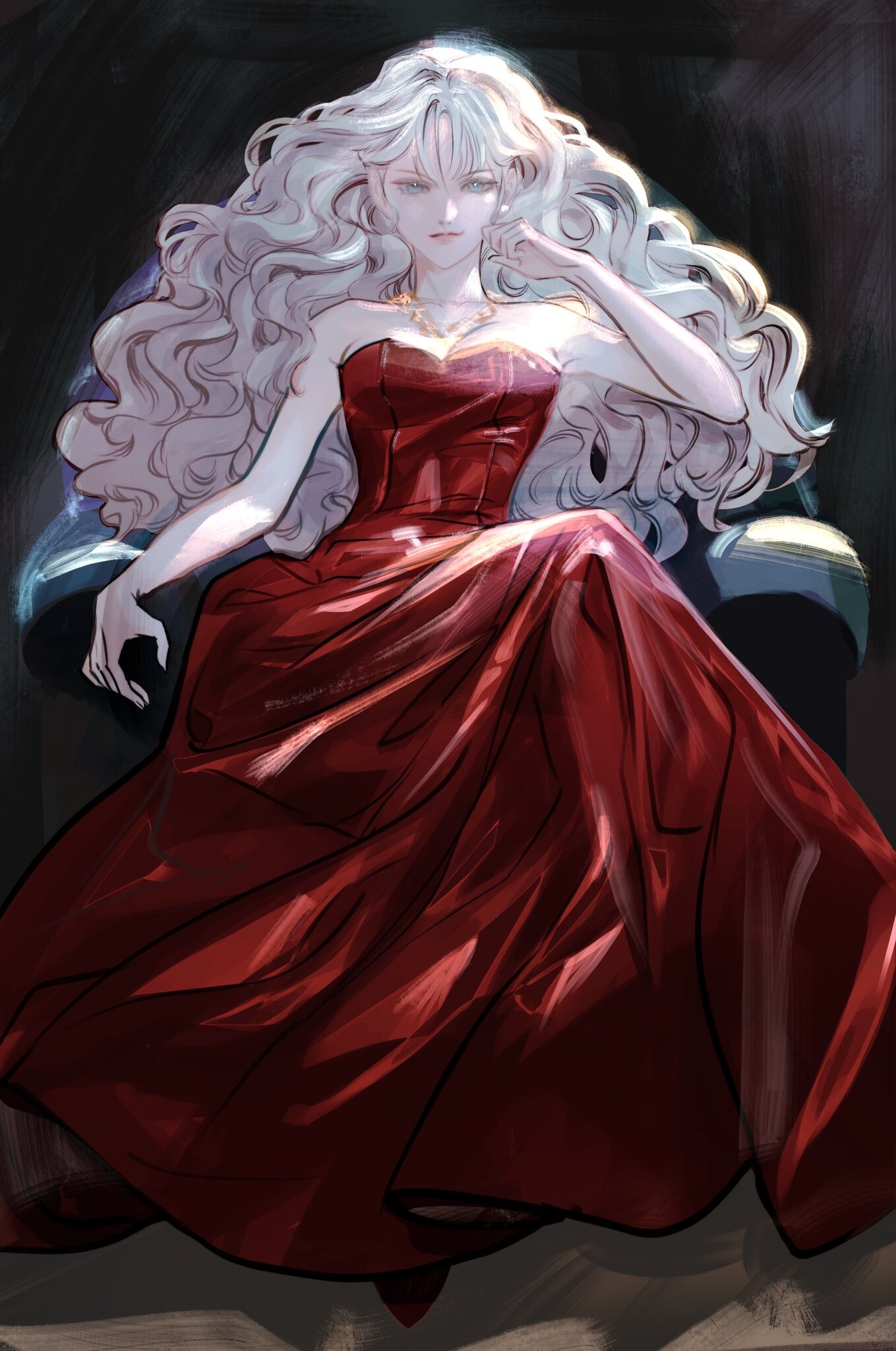 ArtStation - red dress