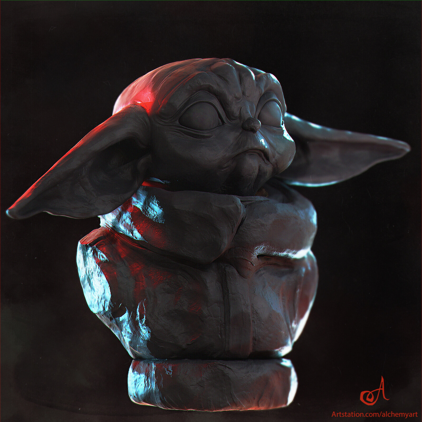 Stacey - Dark Vs Light Grogu Fan art Bust