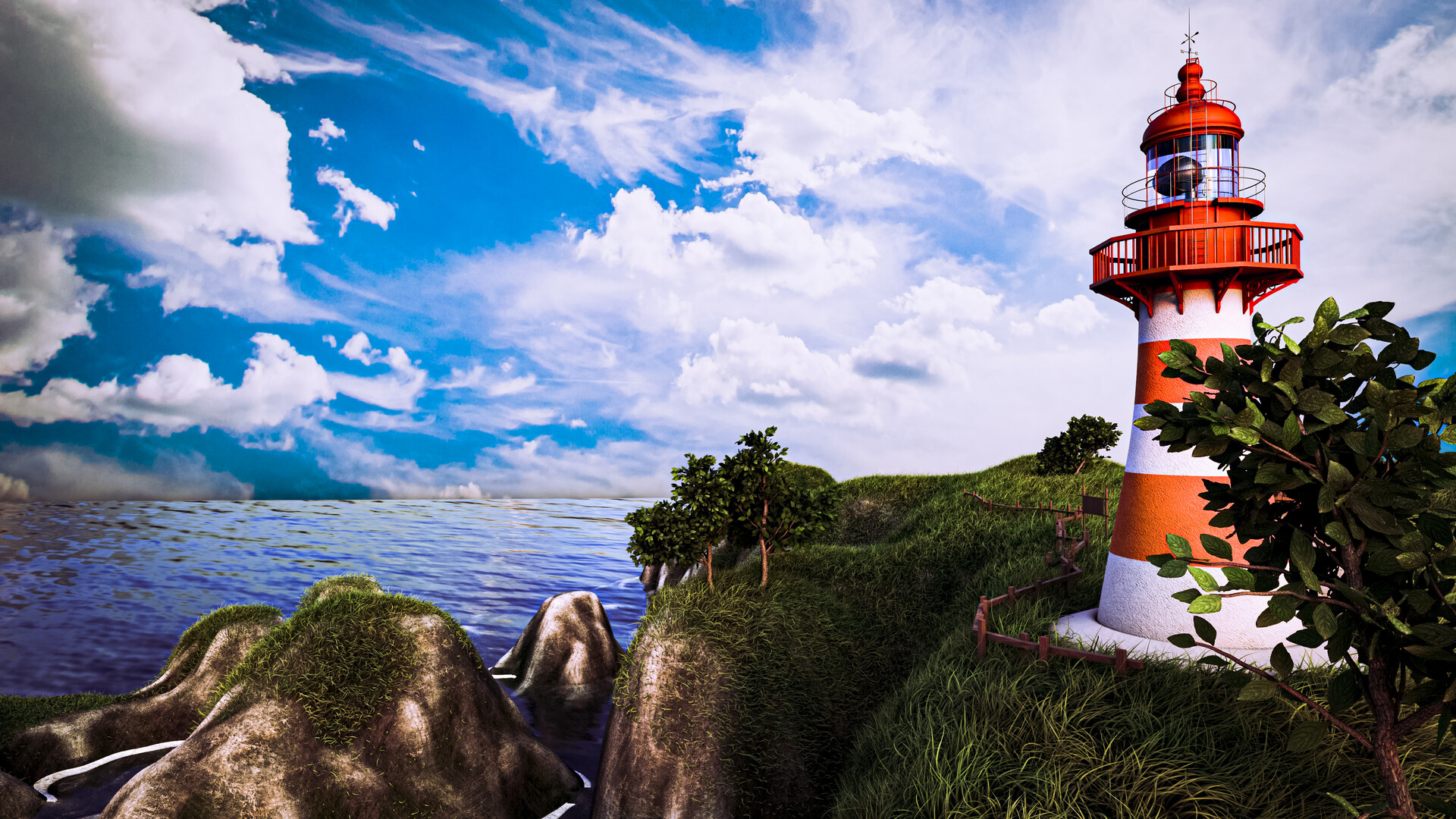 ArtStation - Lighthouse coast study