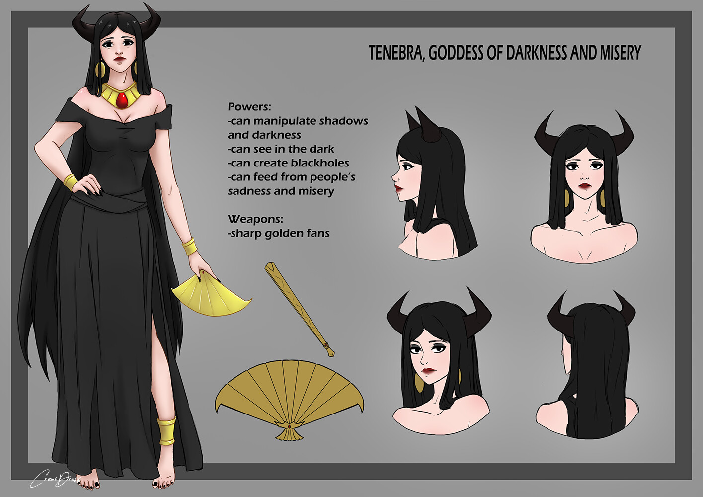 Luiza Dan - Tenebra - Goddess of darkness and misery (Character sheet)