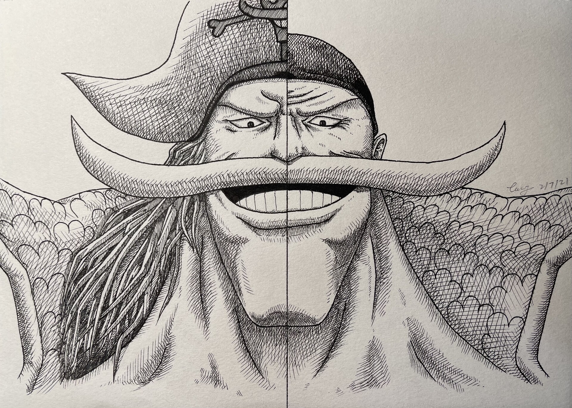 how to draw white beard