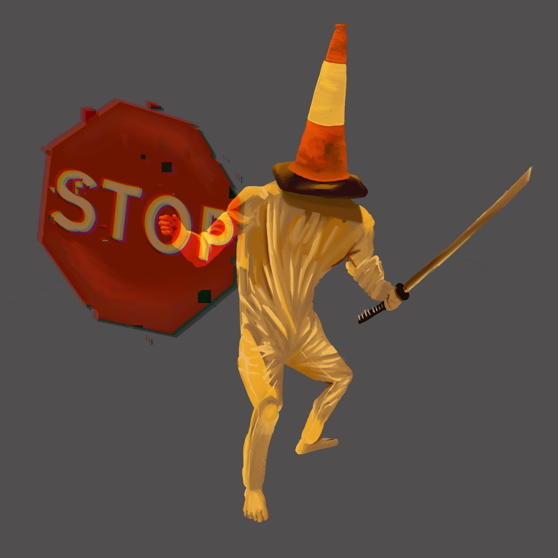 ArtStation - Cone Head protector of the streets