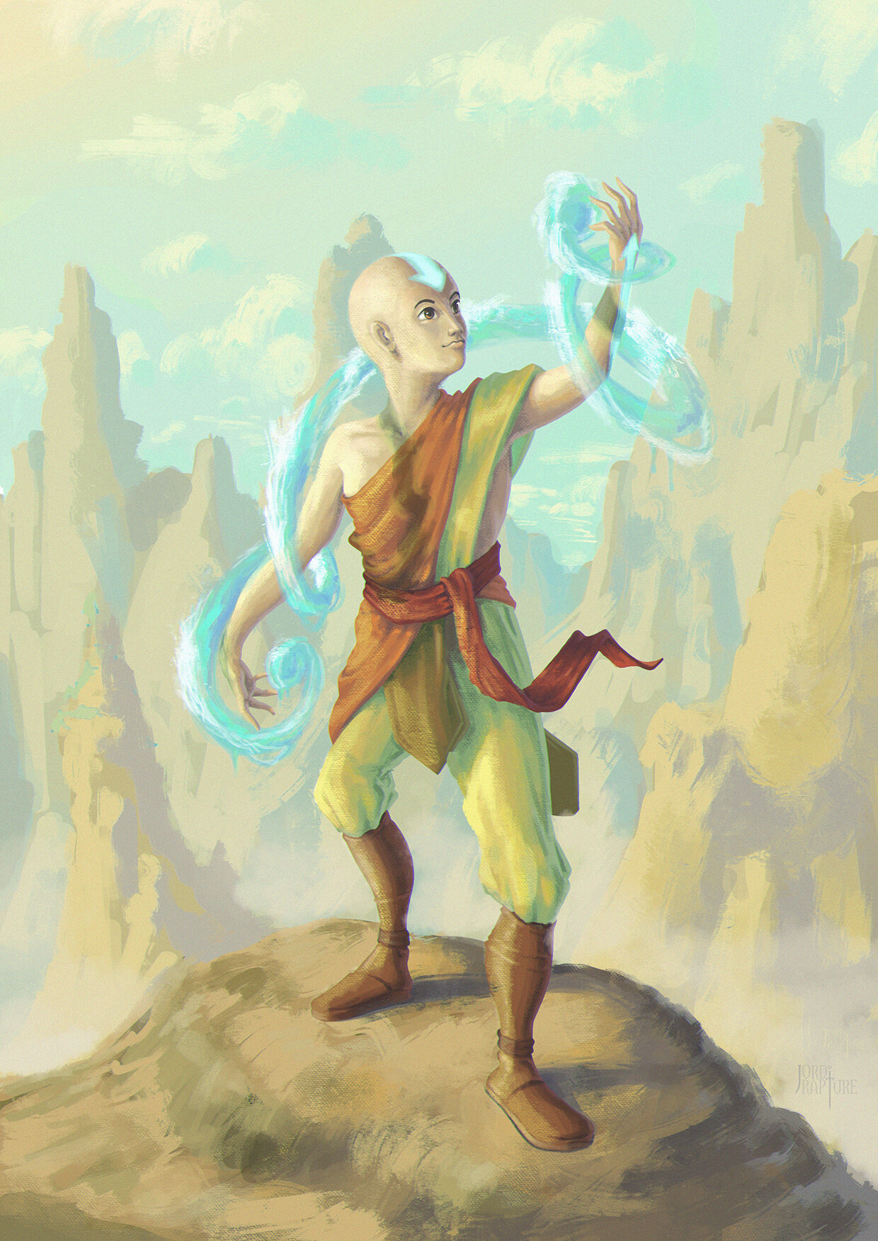 ArtStation - Aang Bending Water - Secret Santa '21