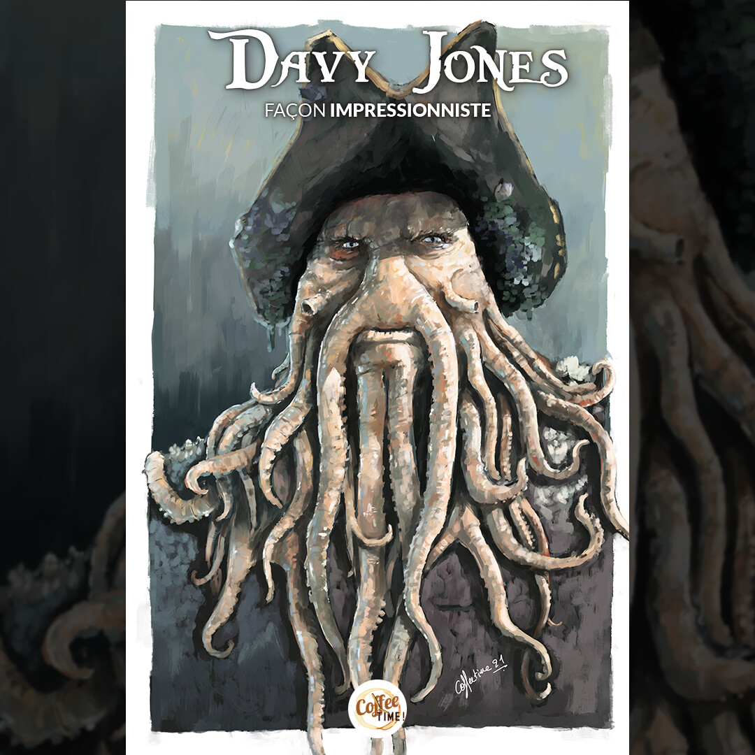 ArtStation - Davy Jones - portrait impressionniste sur krita