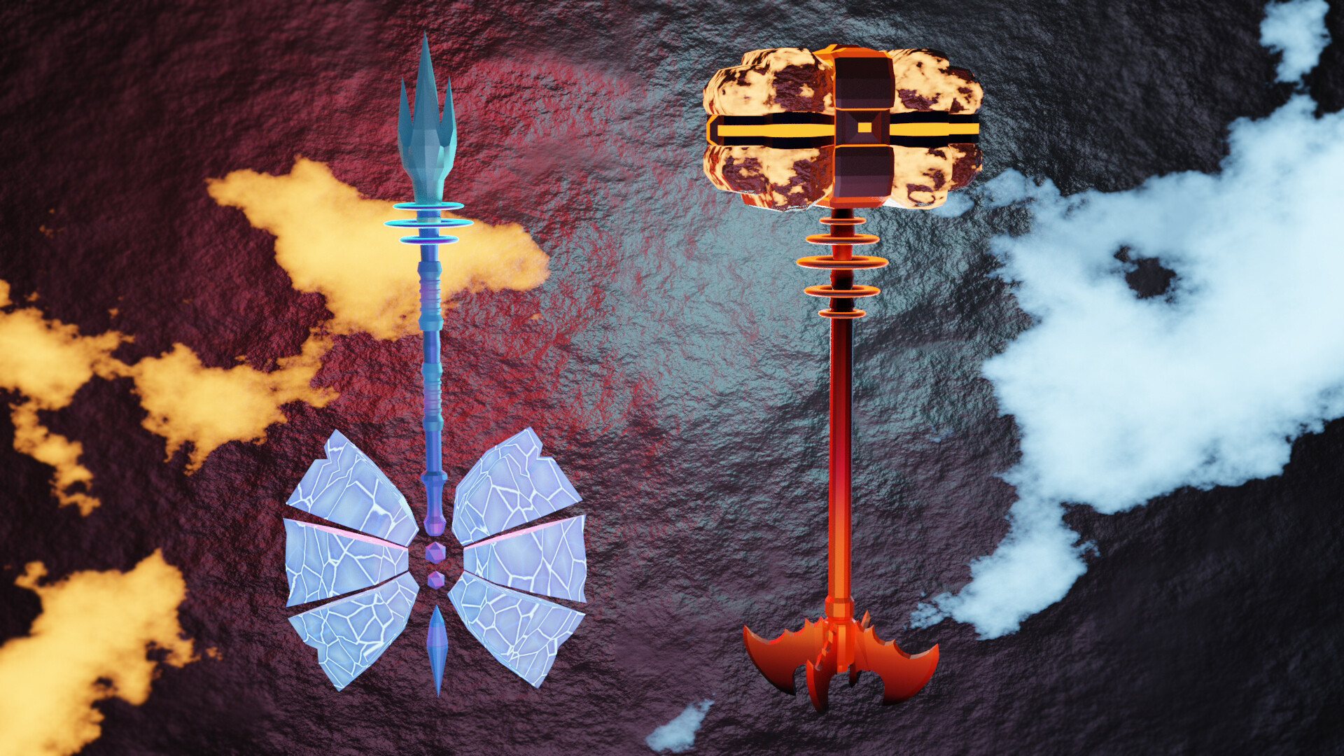 ArtStation - Infernal hammer & Ice axe