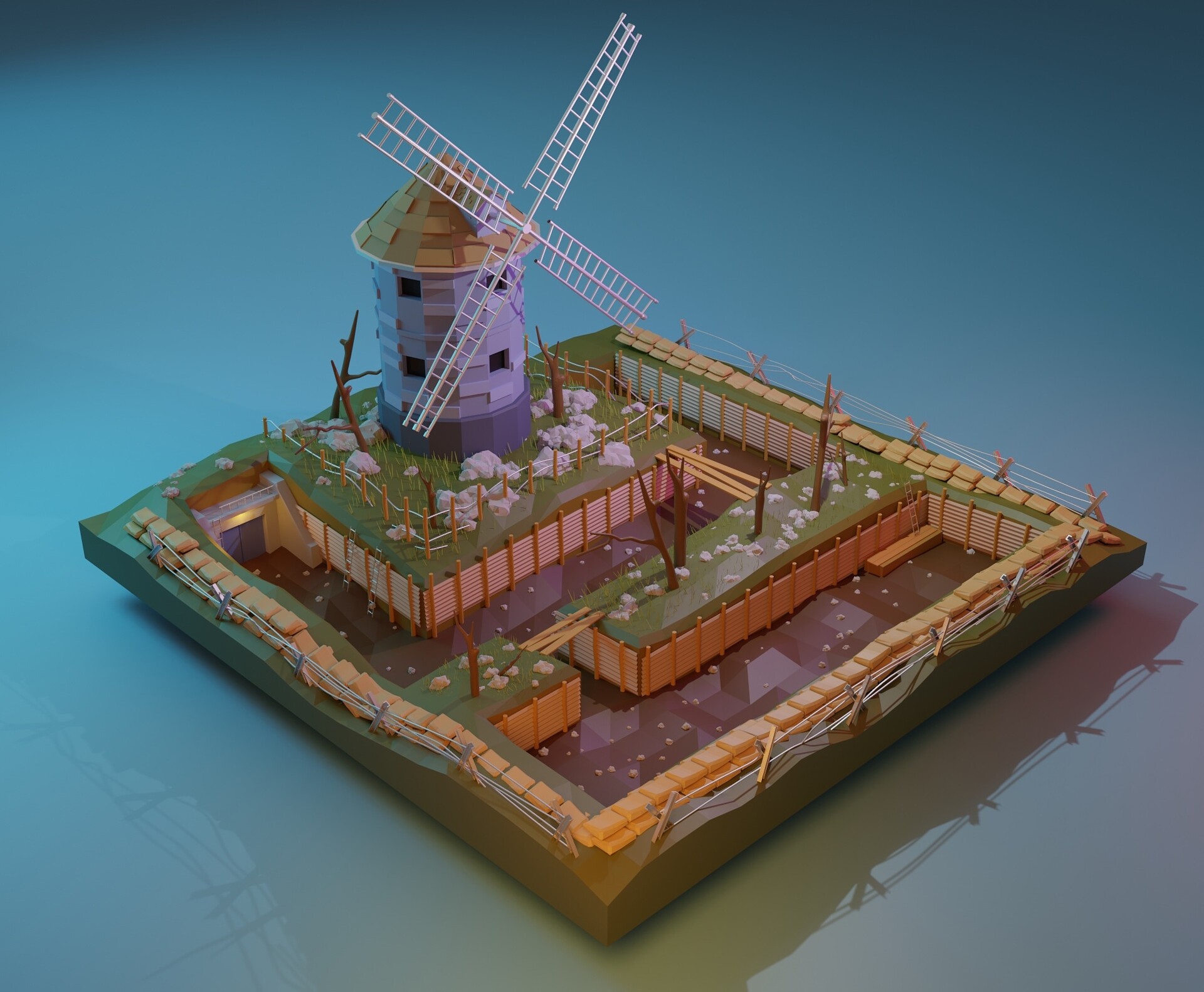 ArtStation - Battlefield windmill