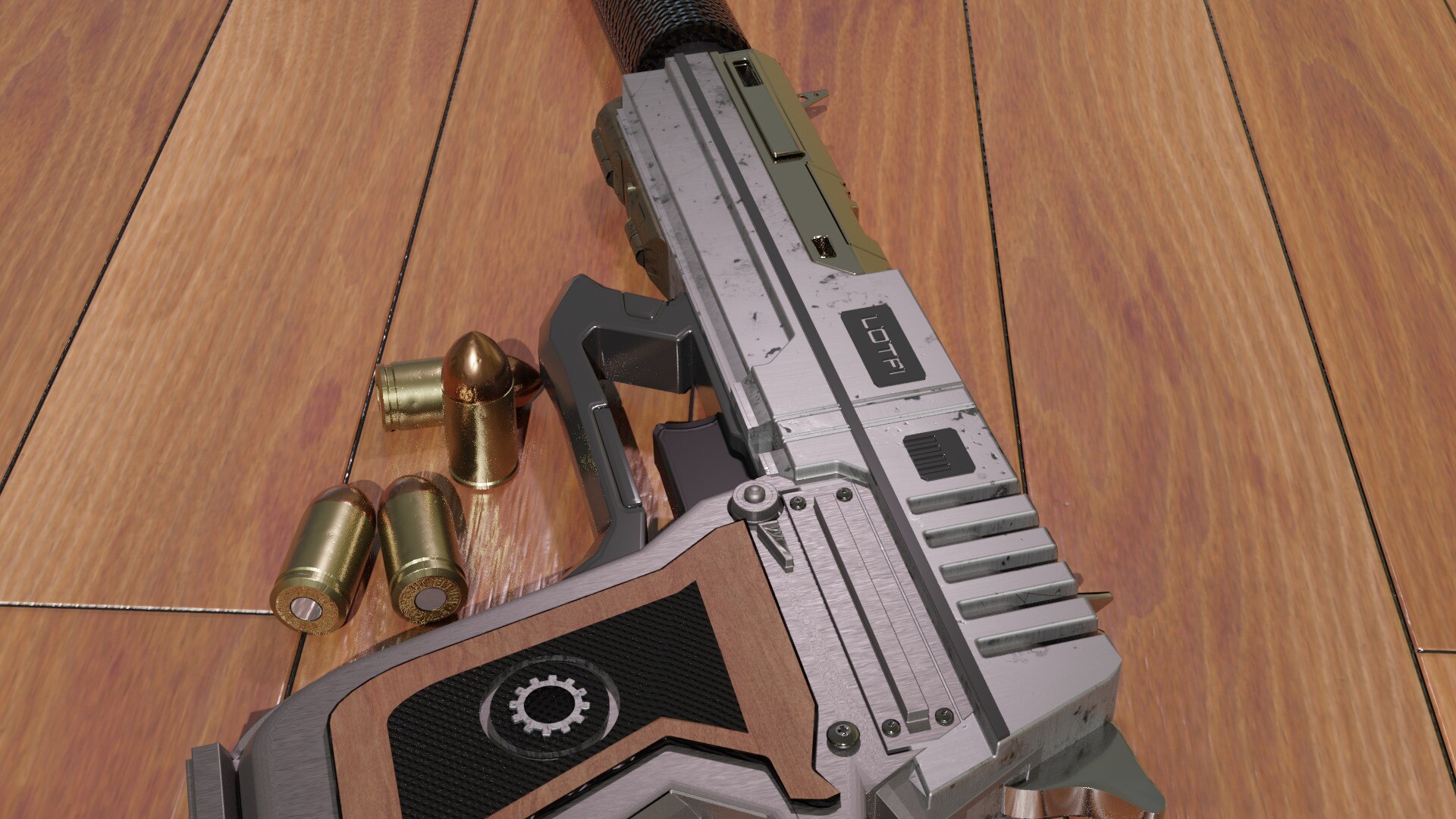 ArtStation - 3d gun pistol and bullets