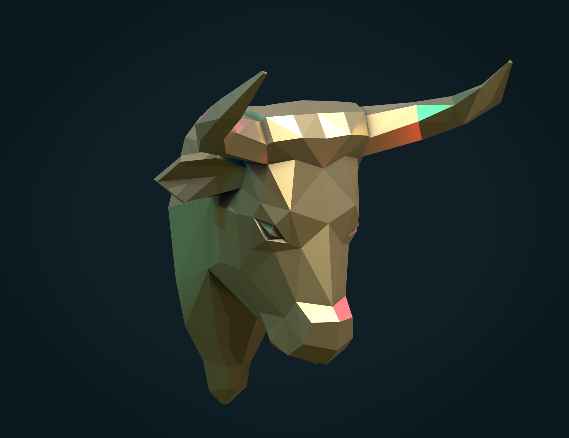 ArtStation - Bull Head low Poly