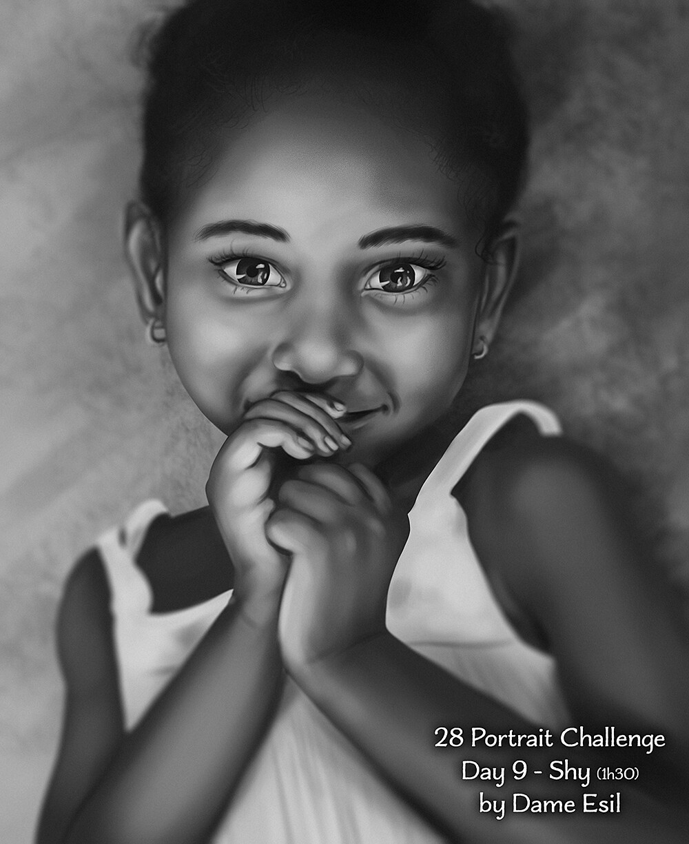 ArtStation - 28 Portrait Challenge - Day 9 - Shy