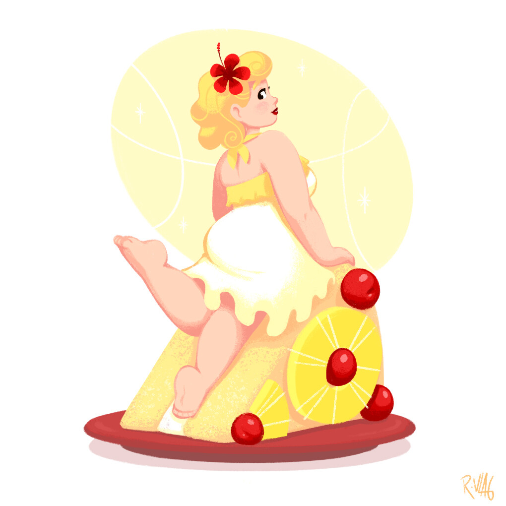 upside down cake clipart