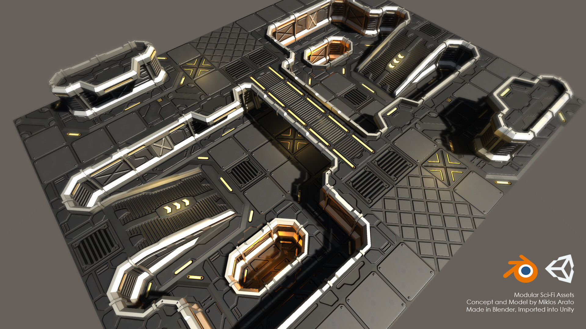 ArtStation - Stylized Modular Sci-Fi Game Assets