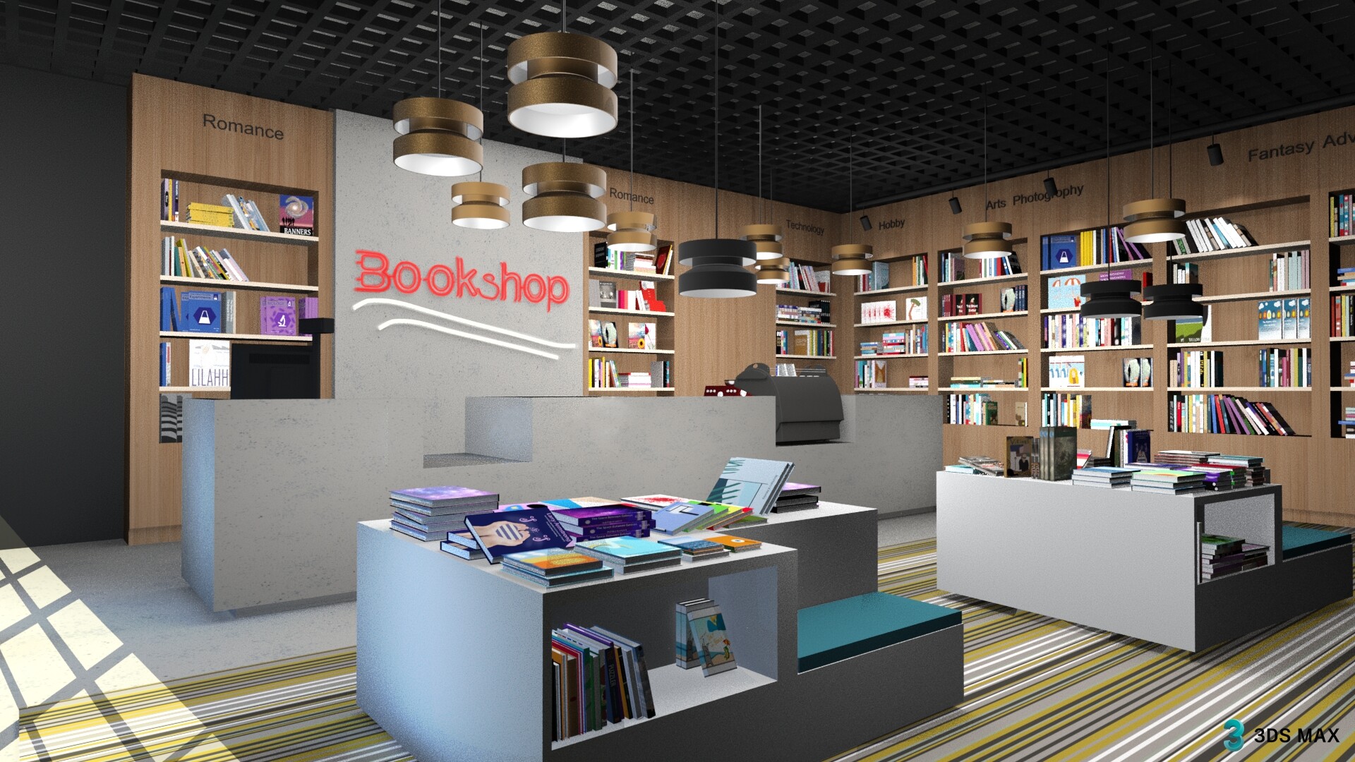 ArtStation - Bookshop Interior