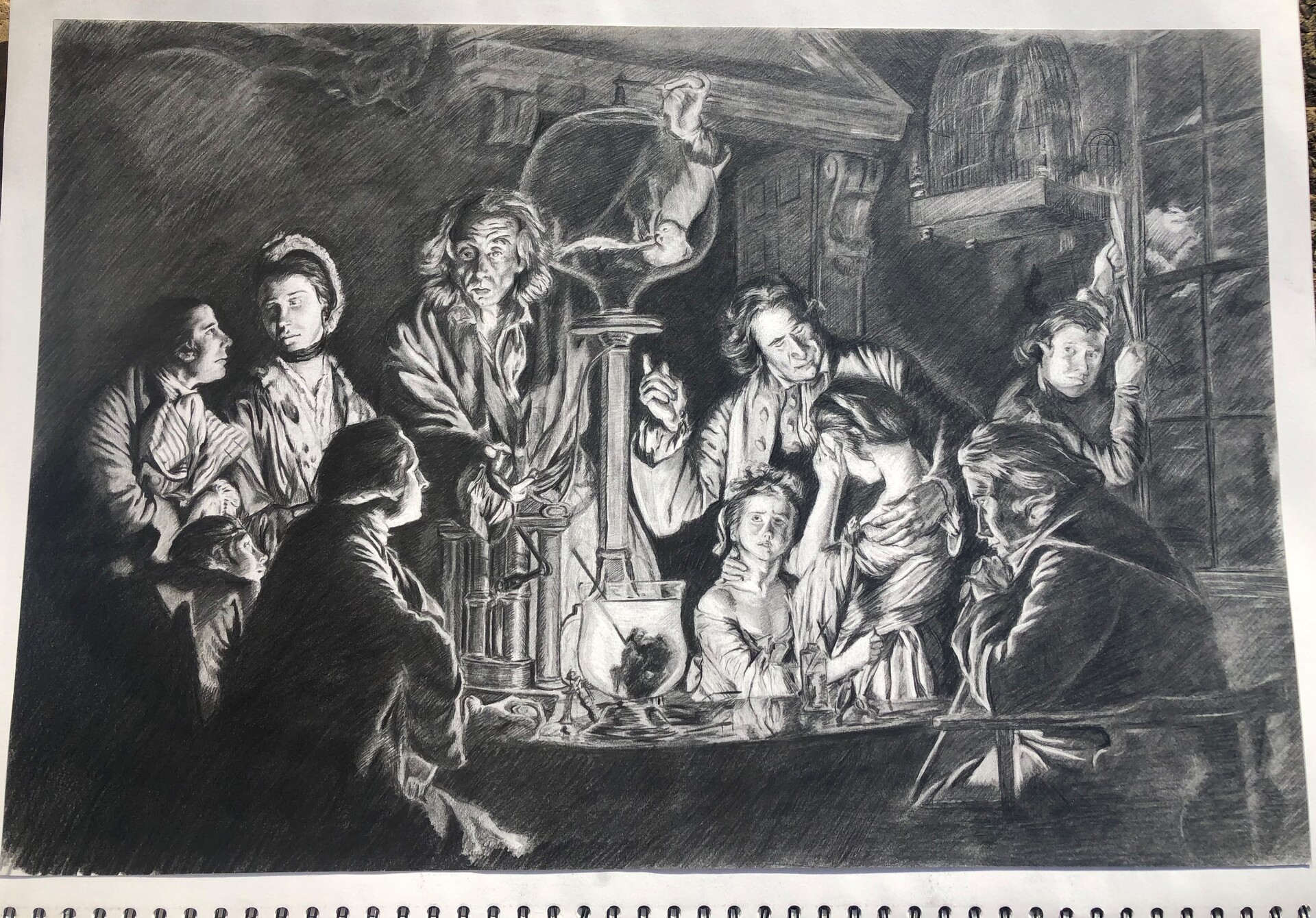 Joel Dutton - A Study of Joseph Wright of Derby's 'An Experiment On a Bird In an Air Pump'