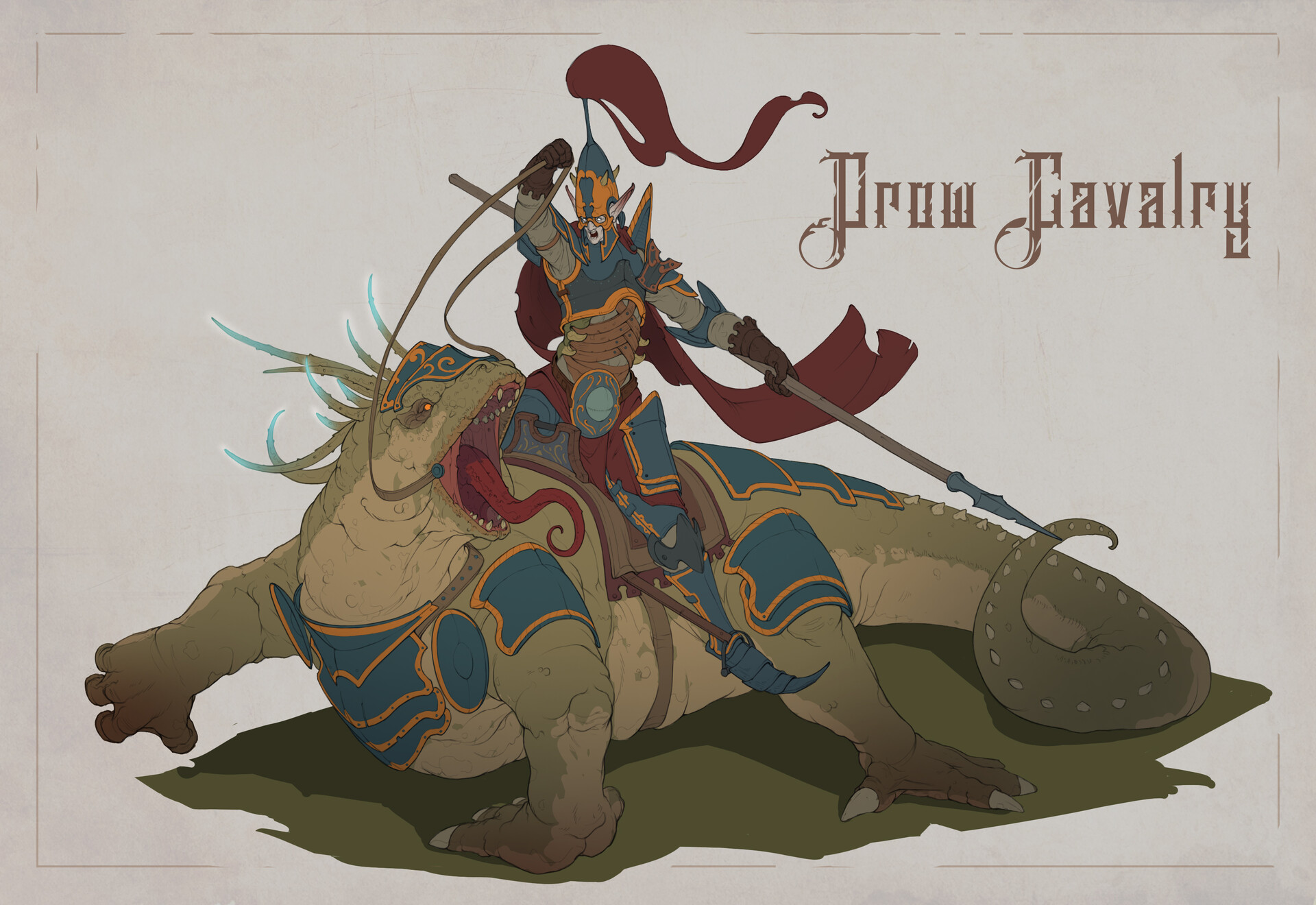 ArtStation - Drow cavalry miniature concept for DnD