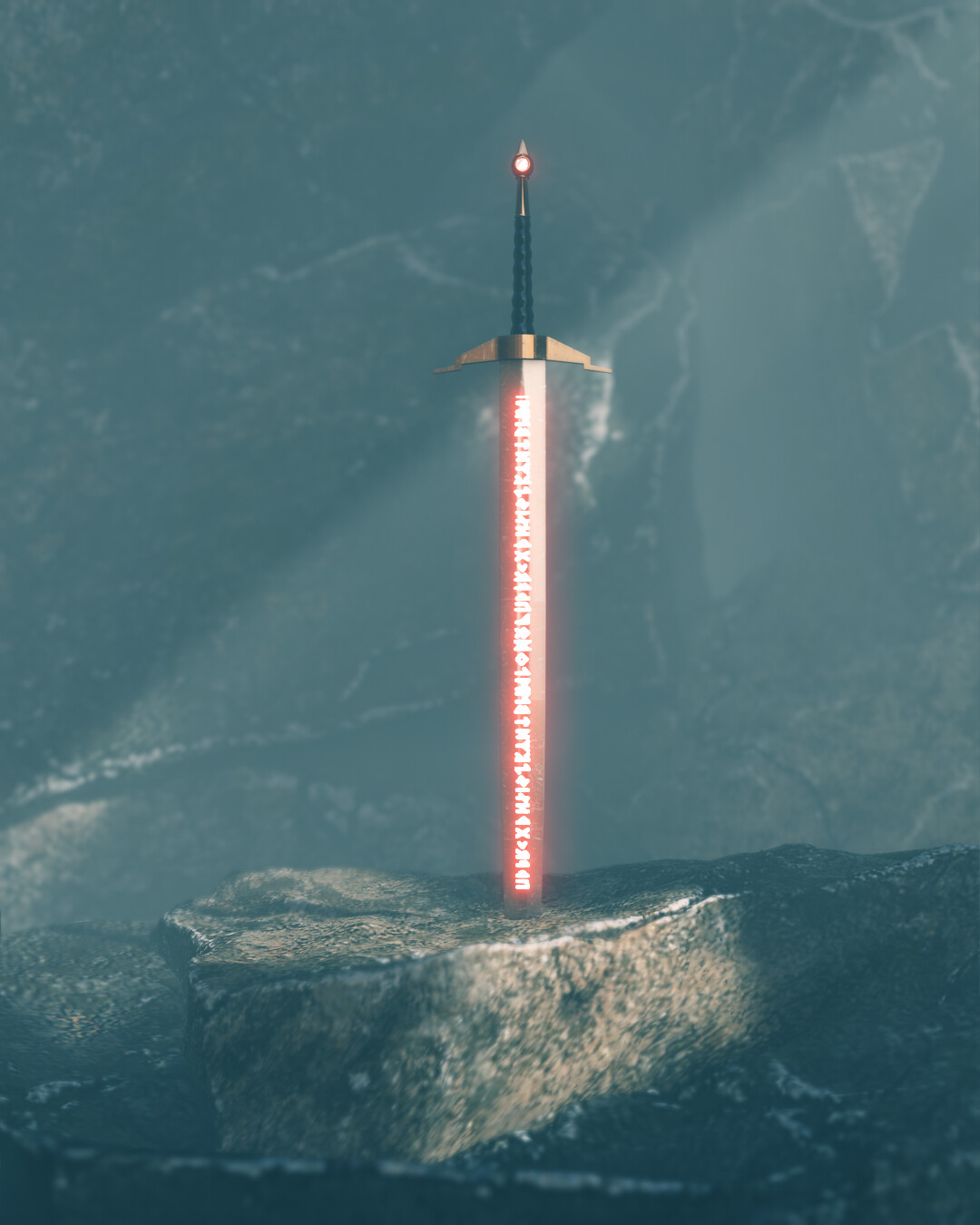 ArtStation - Runic Sword on Stone