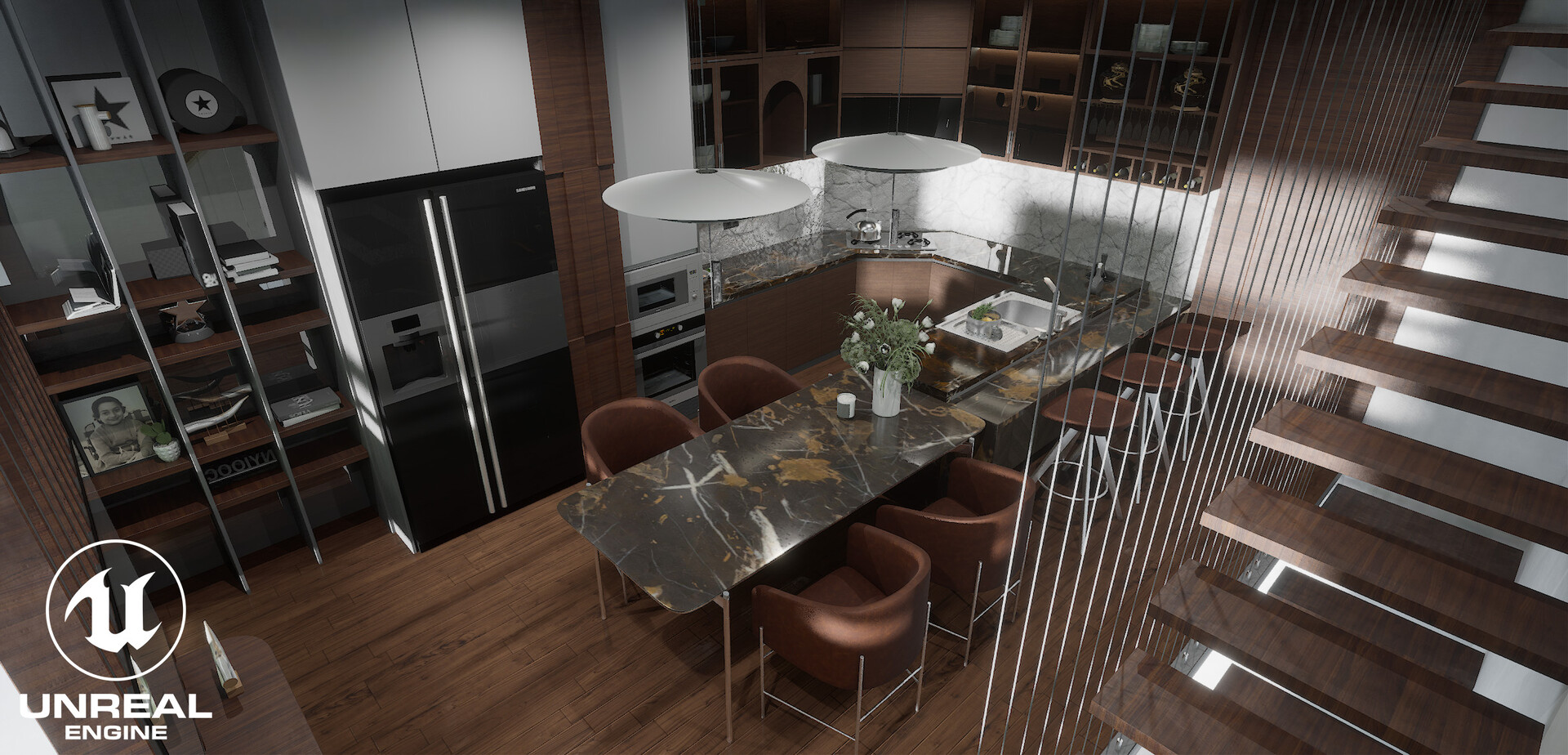 ArtStation - Kitchen & Dinning Space Interior