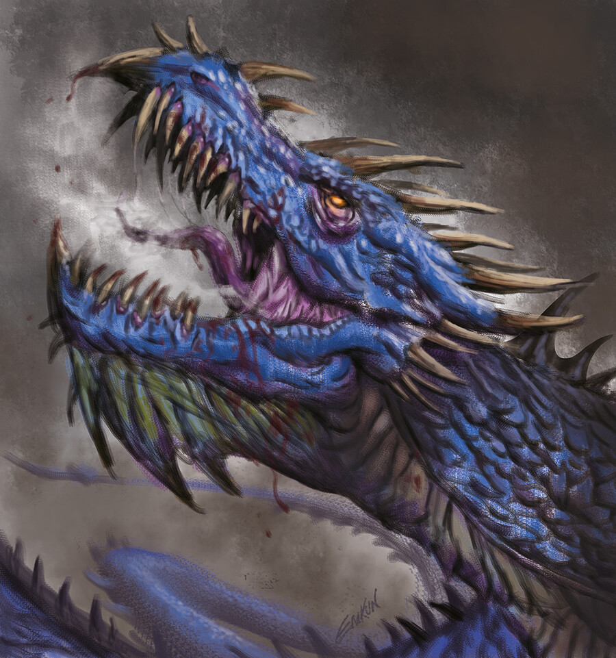 ArtStation - Blue dragon
