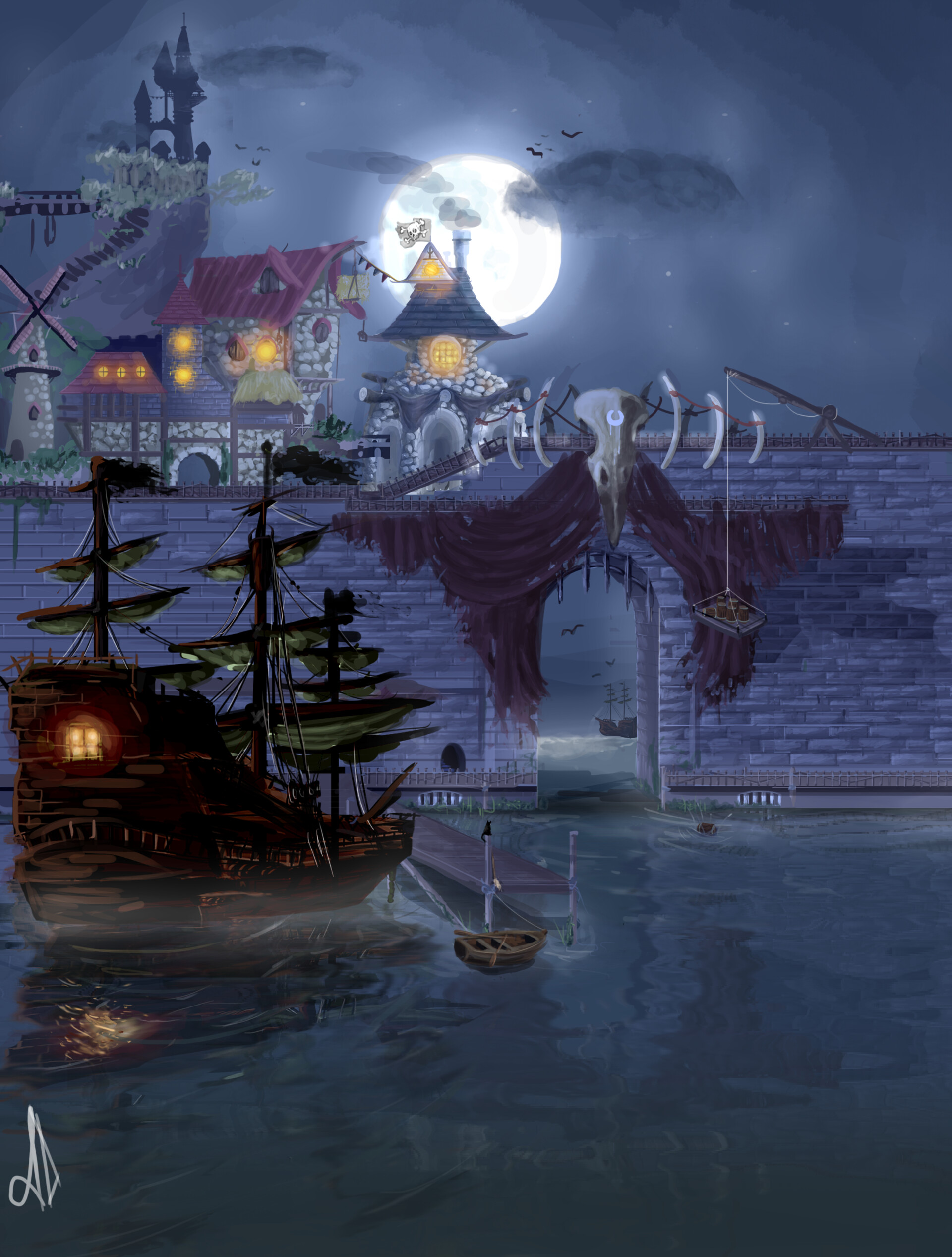 ArtStation - Fantasy dock.