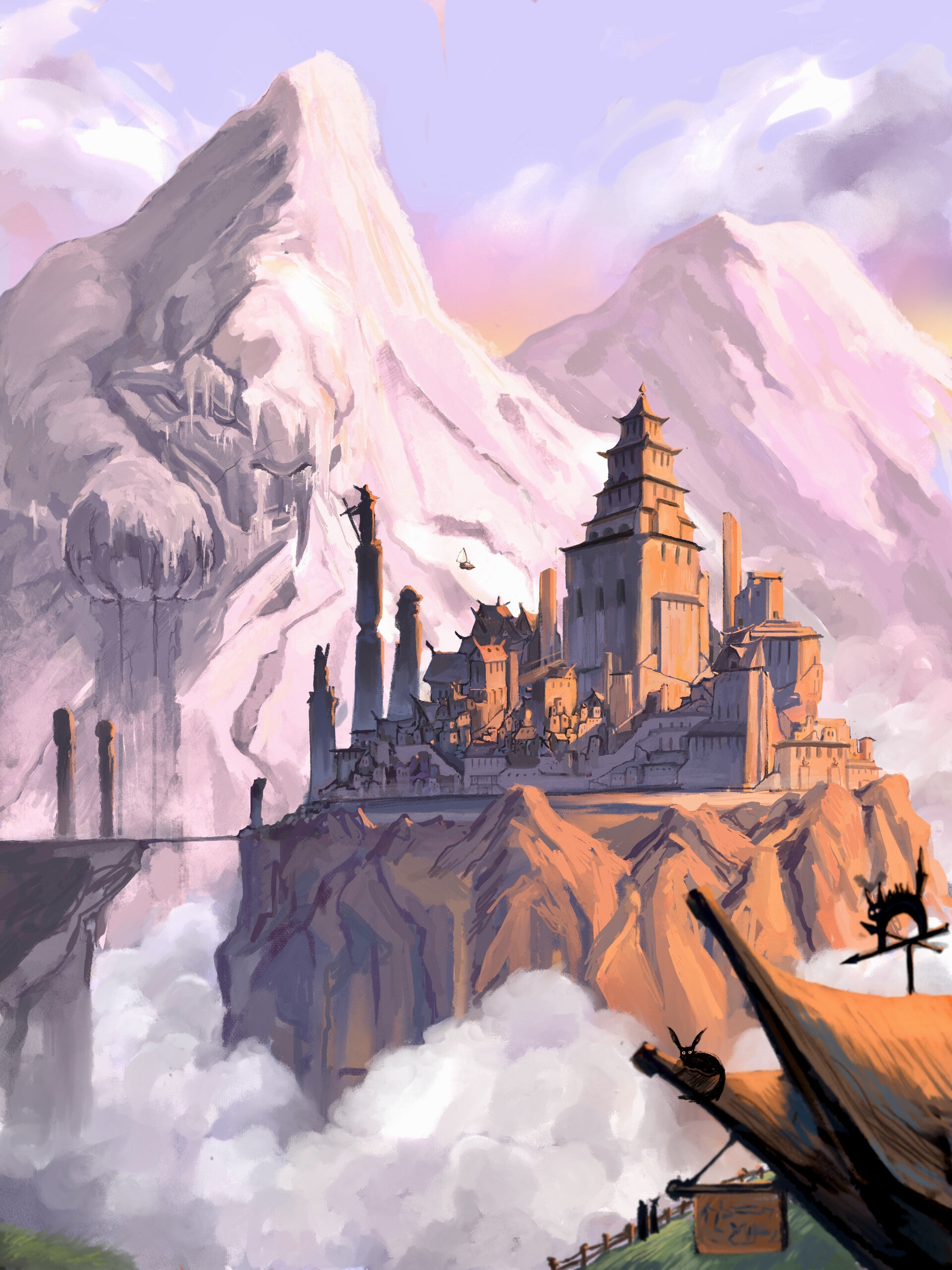 ArtStation - Mountain City - Personal Work