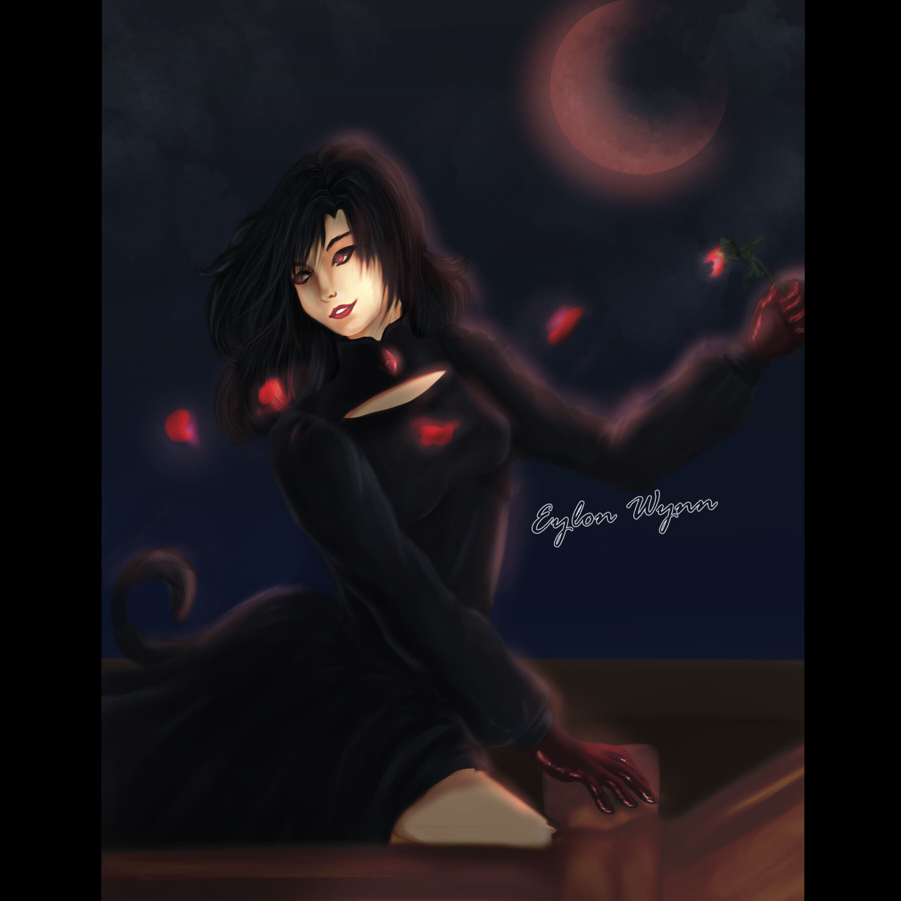 ArtStation - Red moon