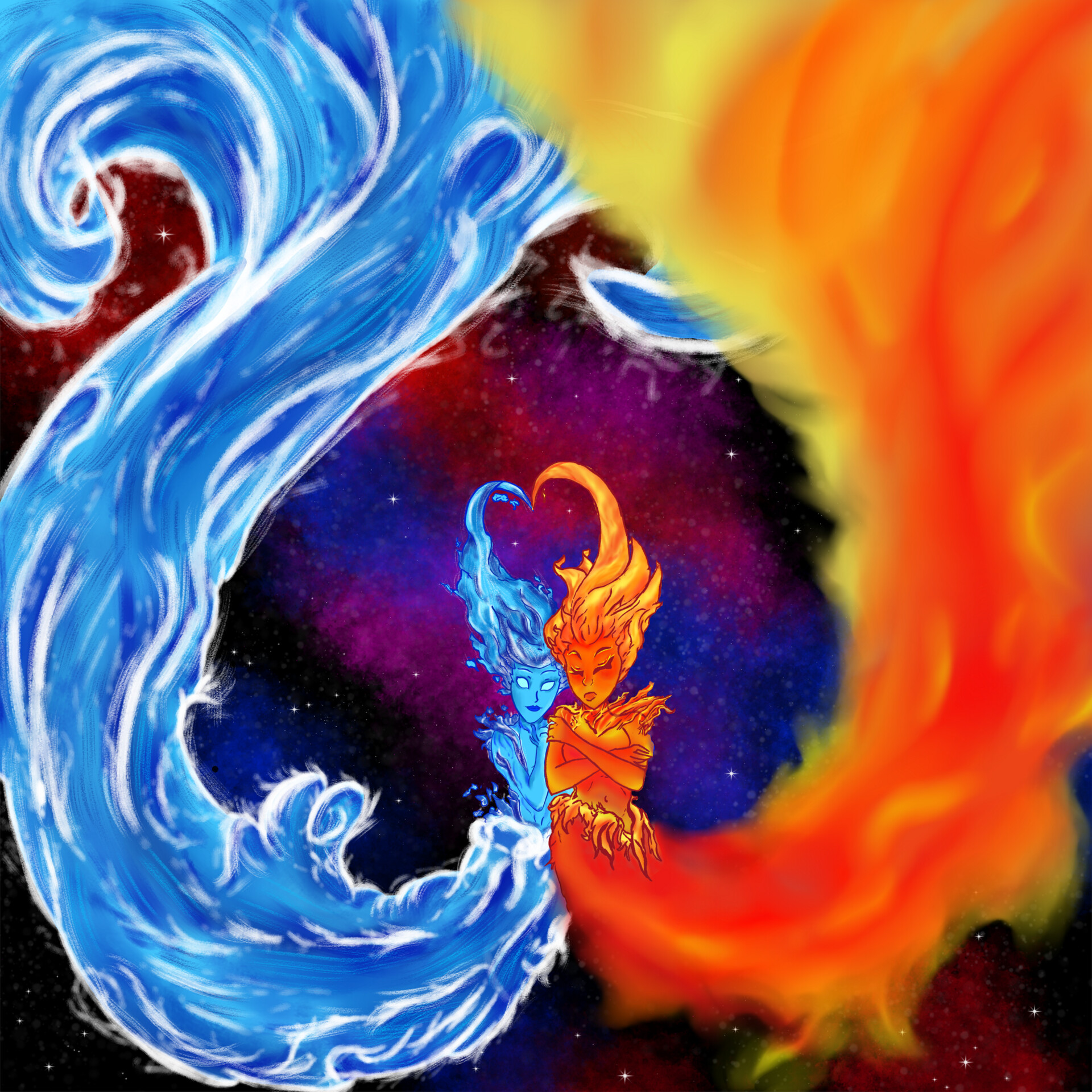 how to draw fire love