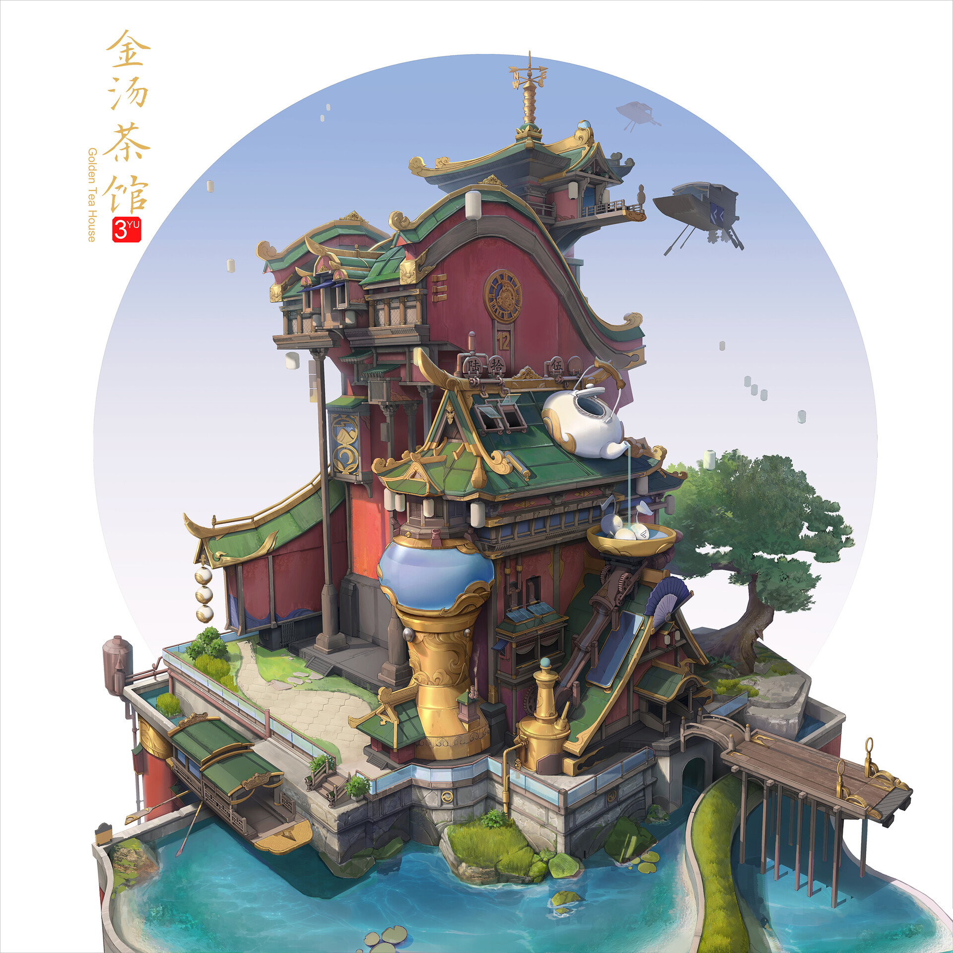 ArtStation - Gold tea house