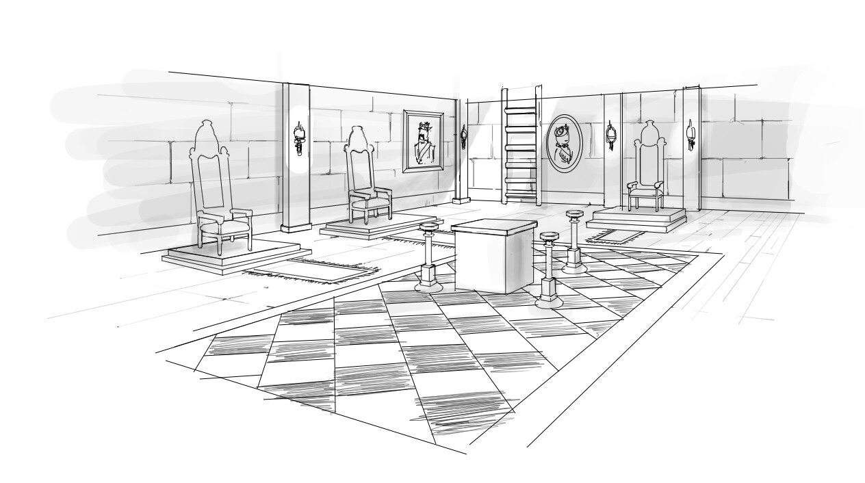 ArtStation - The Lodge Room Sketch